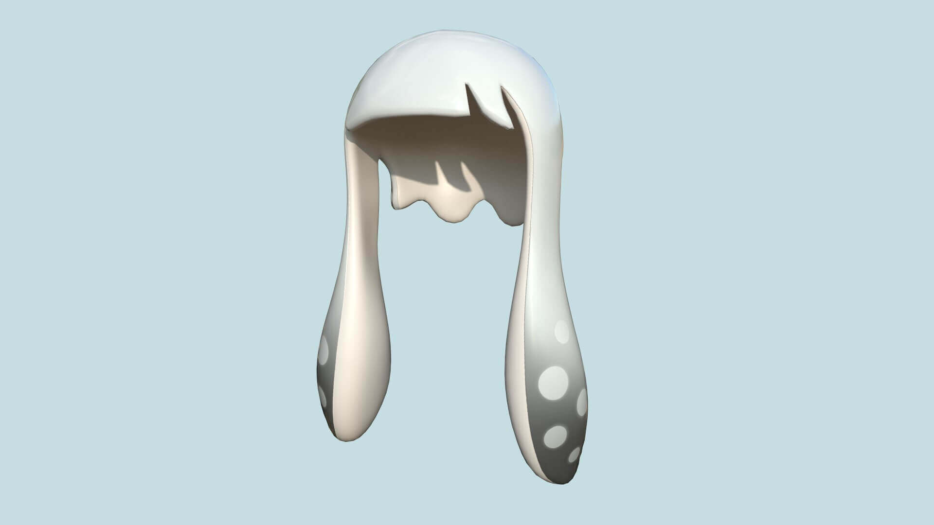 Splatoon Hair 10 - White 3D Model by gsommer