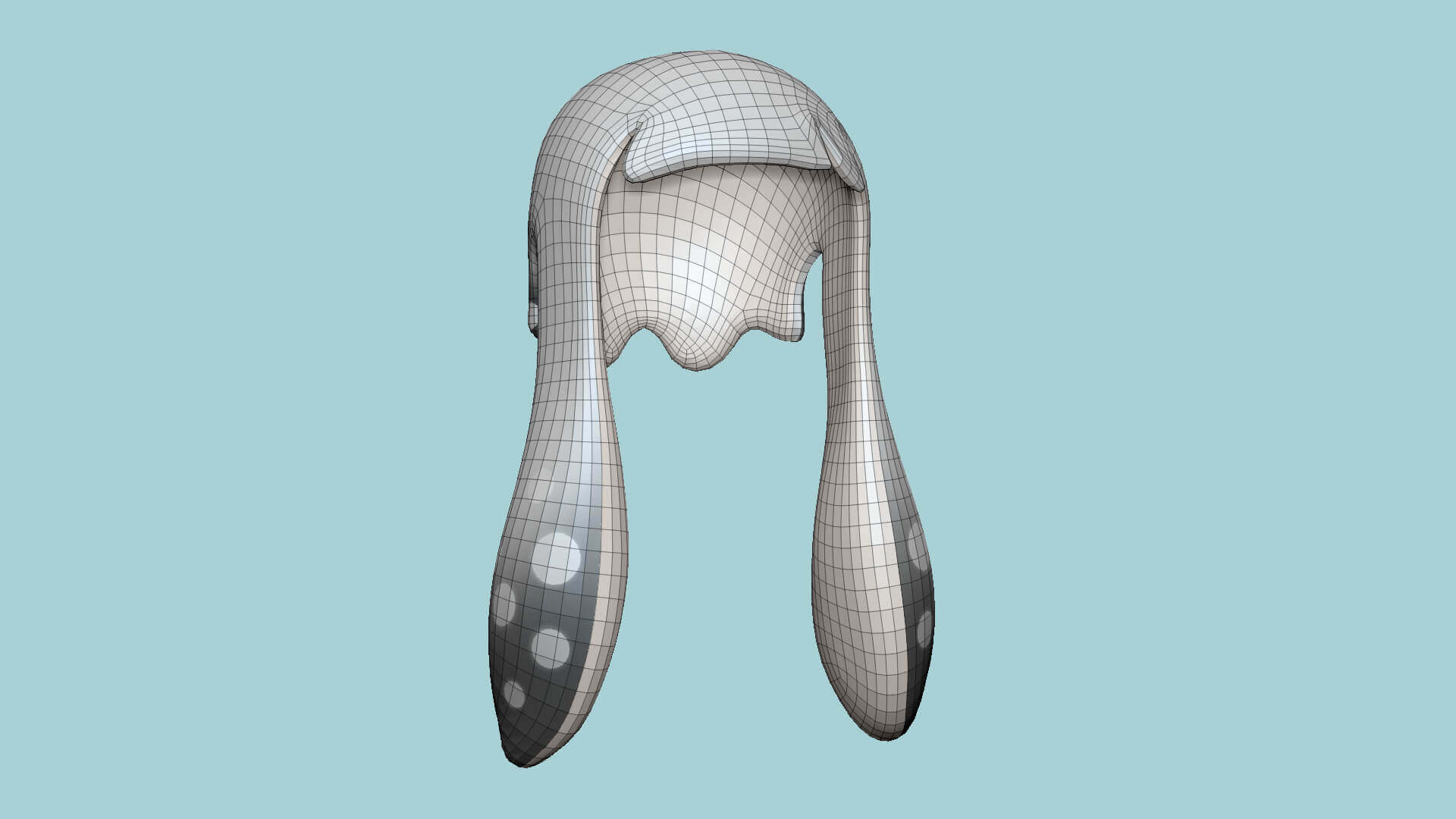 Splatoon Hair 10 - White 3D Model by gsommer