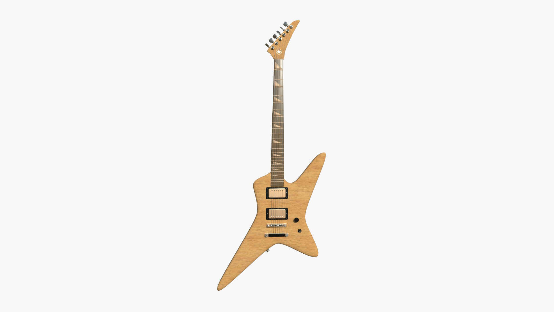Star Electric Guitar 09 - Light Wood 3D Model by gsommer