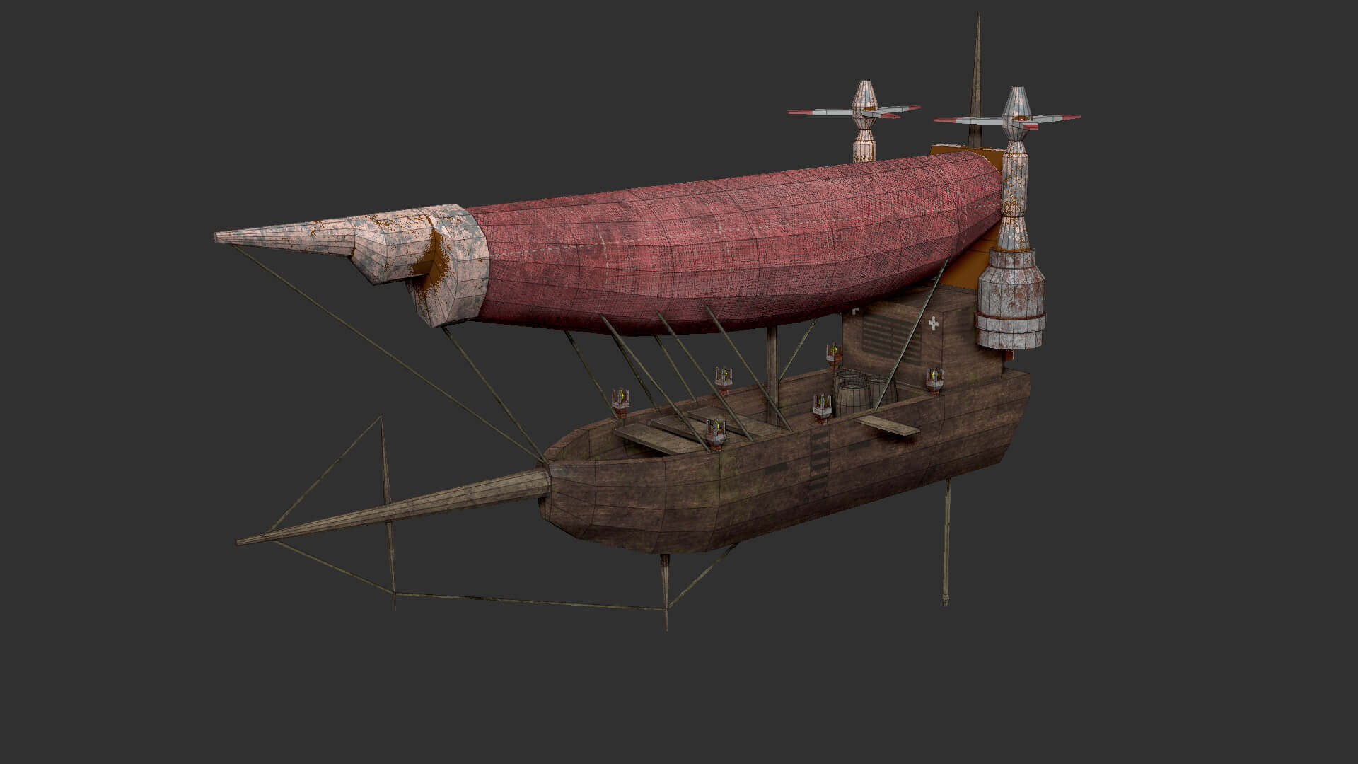 Steampunk Airship 03 - 3D Model by gsommer