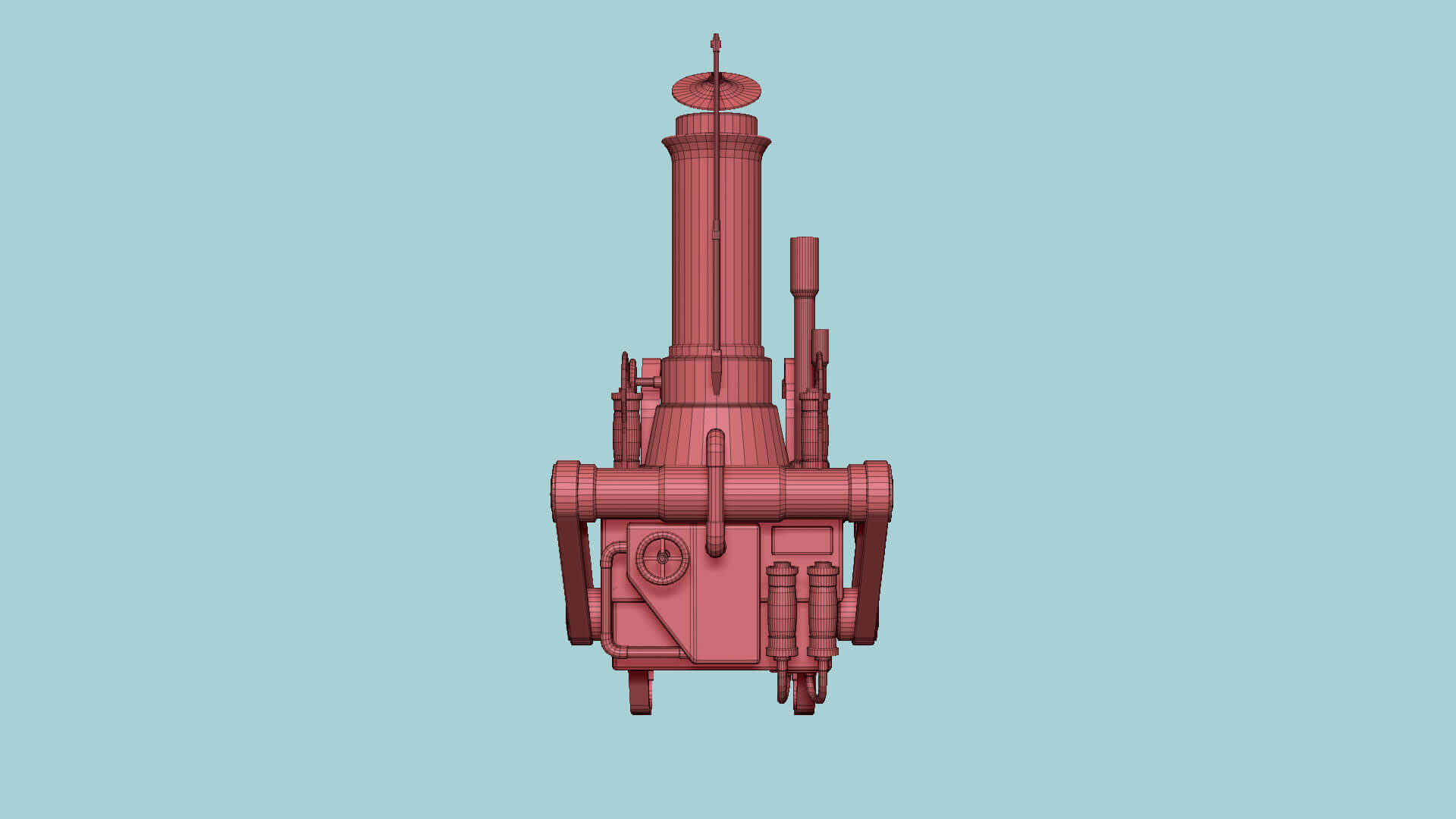 Steampunk Backpack 03 - Dark Steel 3D Model by gsommer