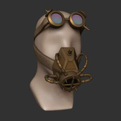 Steampunk Gas Mask - 3D Model by gsommer