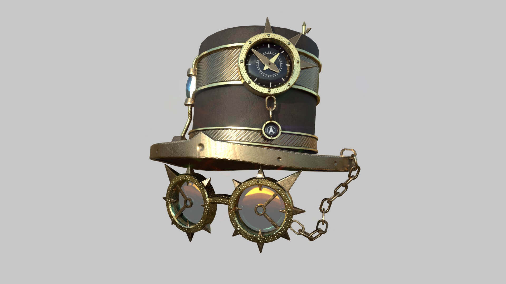 Steampunk Hat 01 - Bronze Cooper 3D Model by gsommer