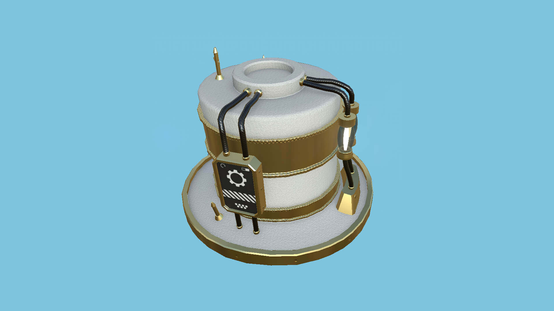 Steampunk Hat 02 - White and Gold 3D Model by gsommer