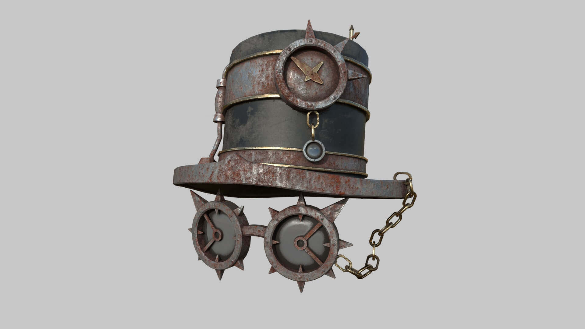 Steampunk Hat 04 - Destroyed - 3D Model by gsommer