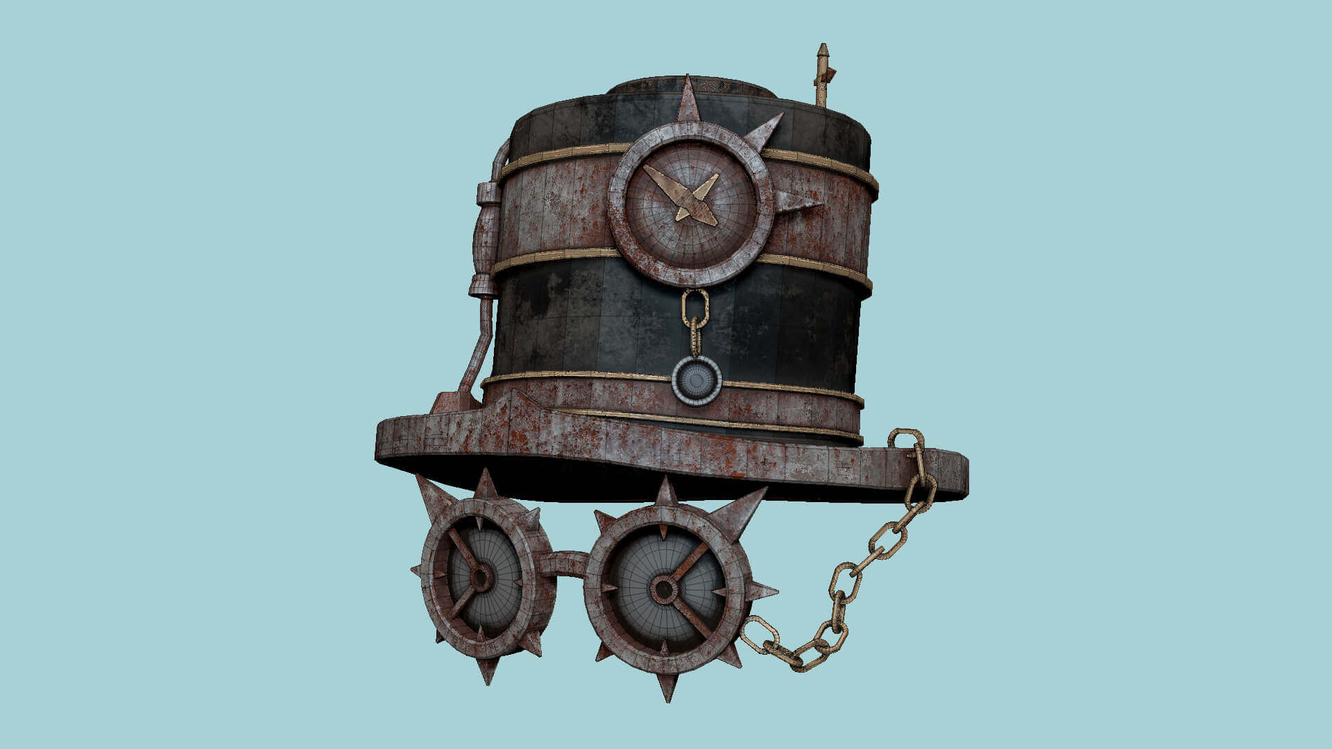 Steampunk Hat 04 - Destroyed - 3D Model by gsommer