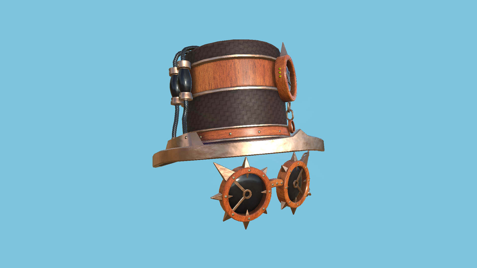 Steampunk Hat 06 - Wood 3D Model by gsommer