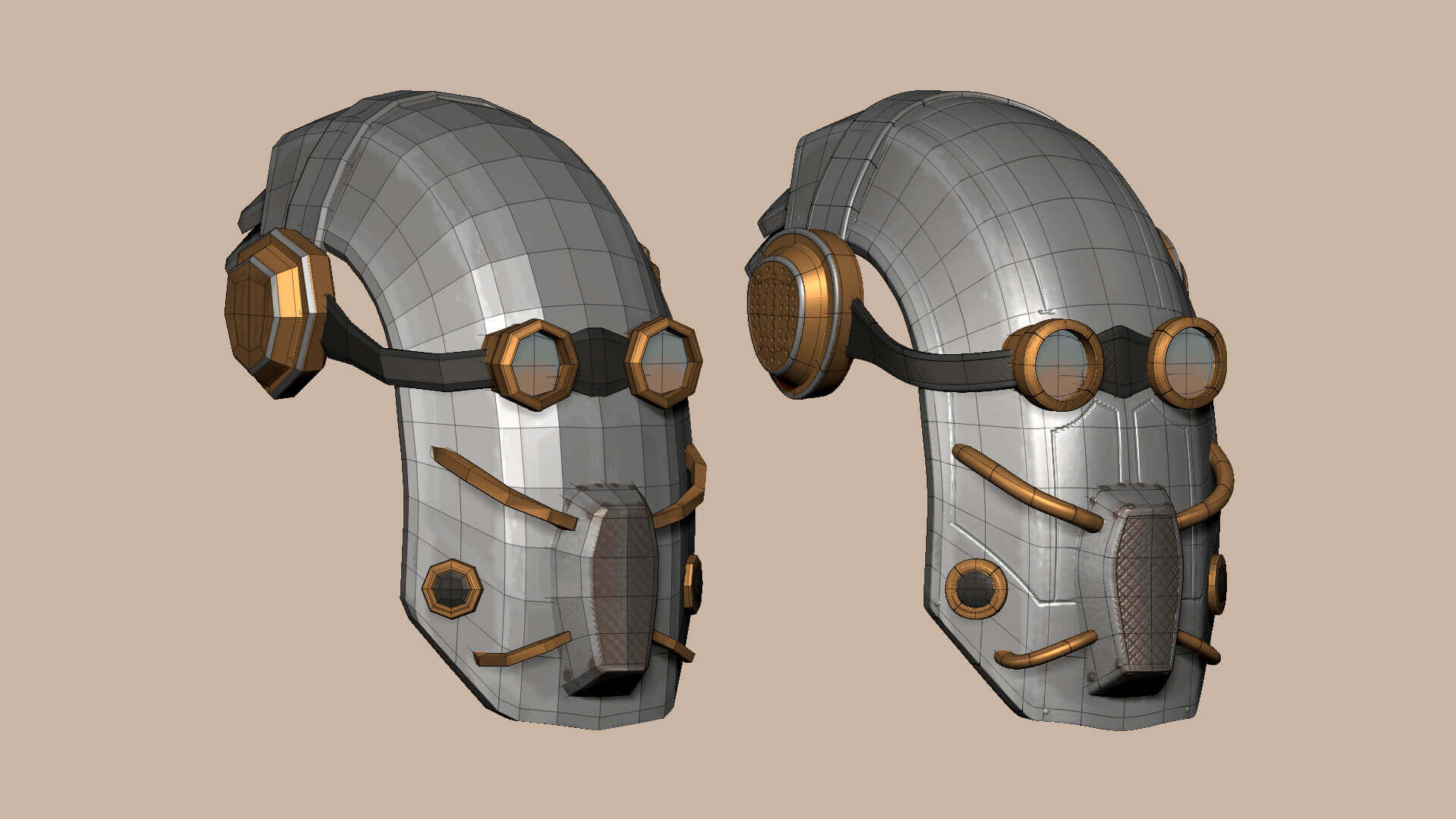 Steampunk Iron Mask - 3D Model by gsommer