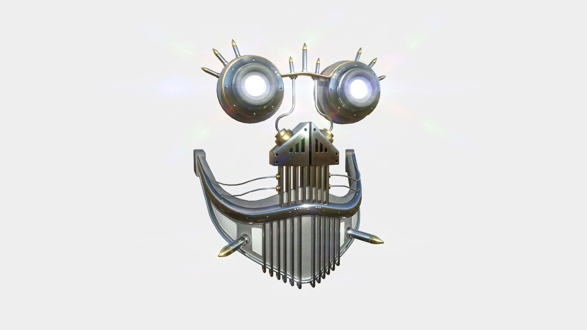 Steampunk Mask 03 - Metal Gold 3D Model by gsommer