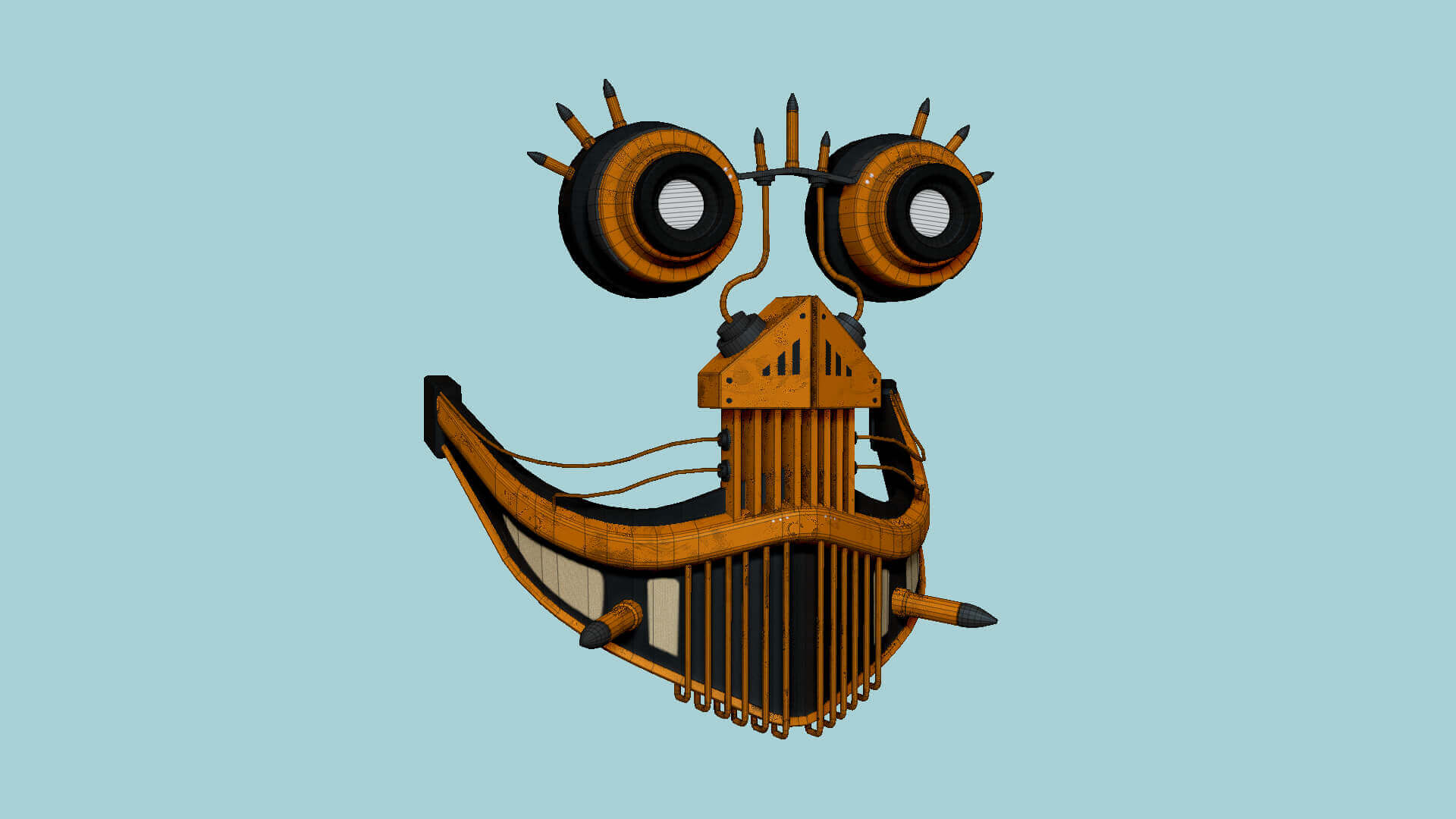 Steampunk Mask 09 - Yellow 3D Model by gsommer