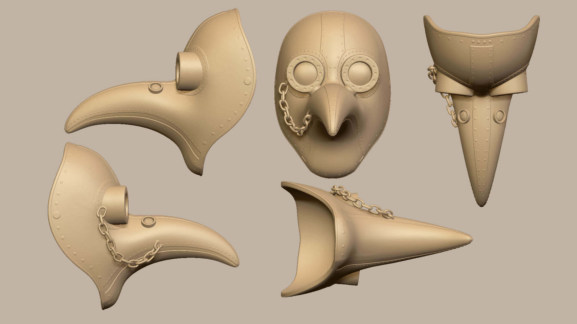 Steampunk Plague Doctor Mask - 3D Model by gsommer