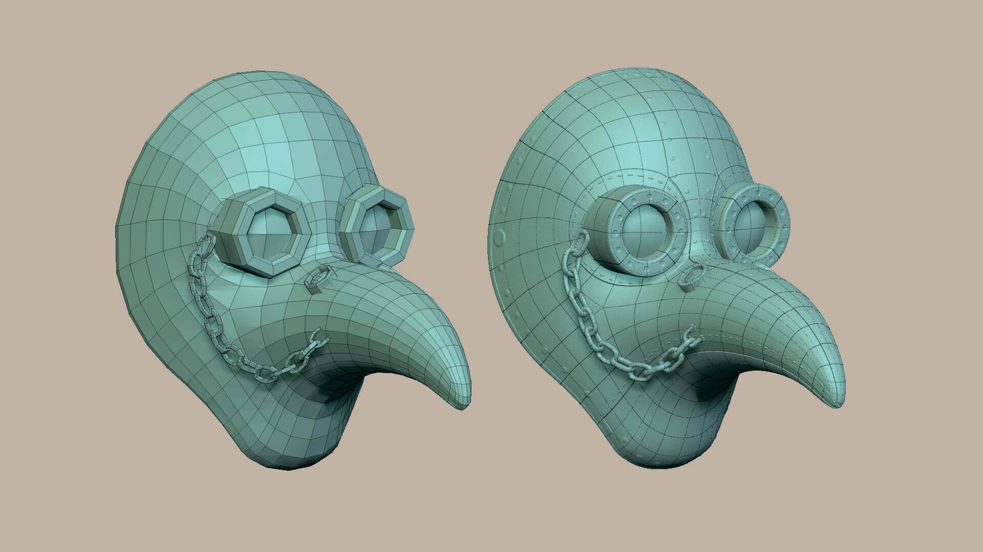 Steampunk Plague Doctor Mask - 3D Model by gsommer