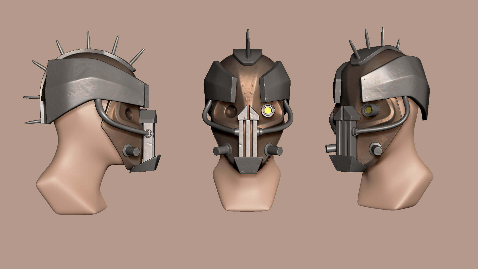 Steampunk Robot Helmet - 3D Model by gsommer