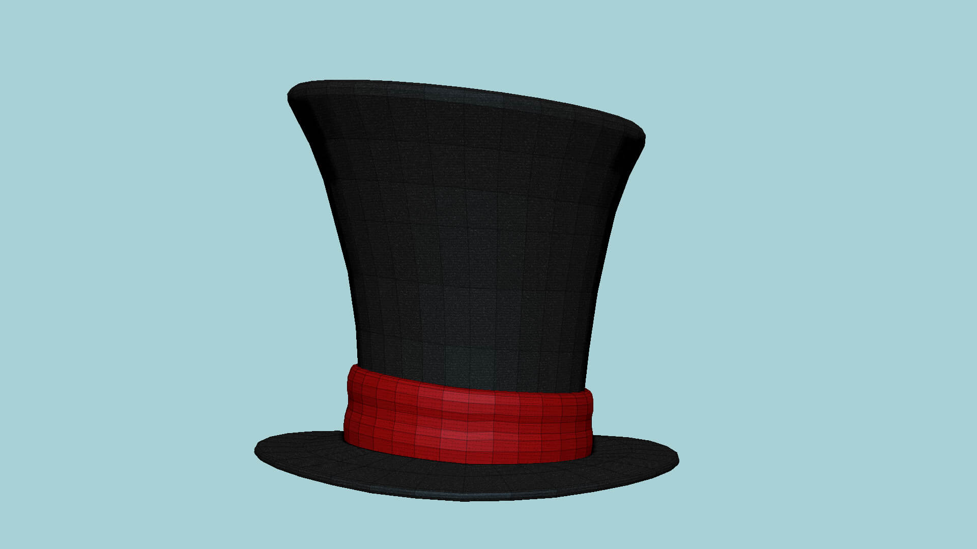 Top Hat 01 - Black and Red 3D Model by gsommer