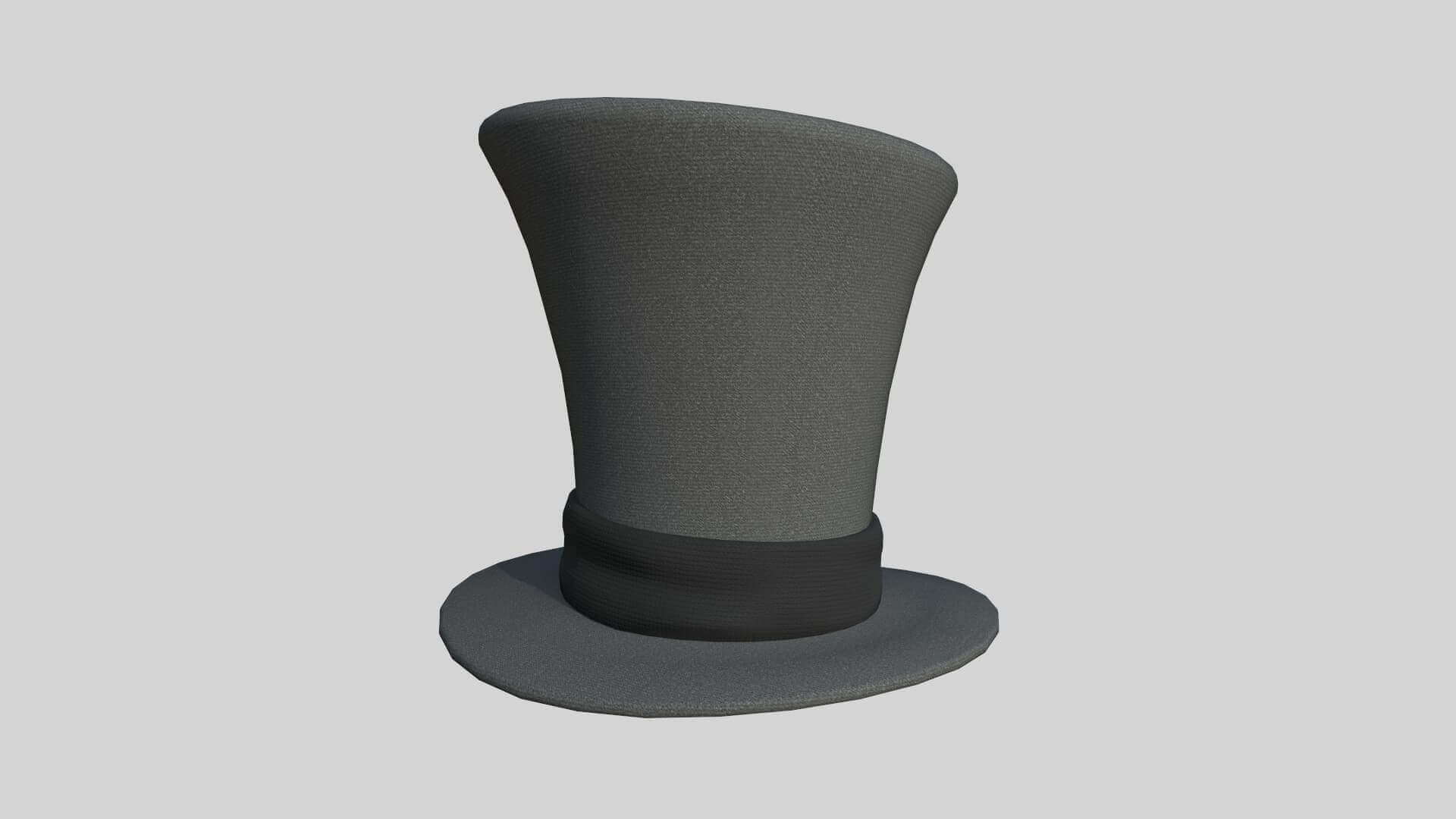 Top Hat 04 - Gray Black 3D Model by gsommer