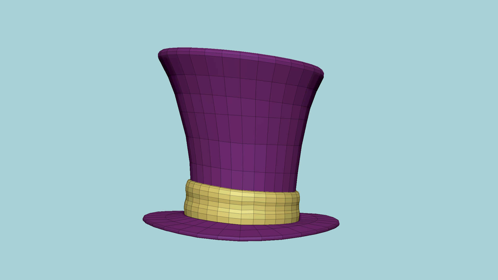 Top Hat 09 - Cartoon Purple 3D Model by gsommer
