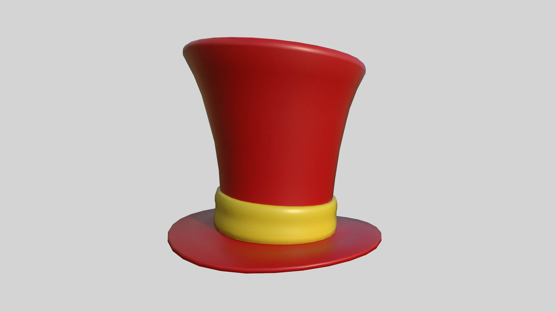 Top Hat 10 - Cartoon Red 3D Model by gsommer