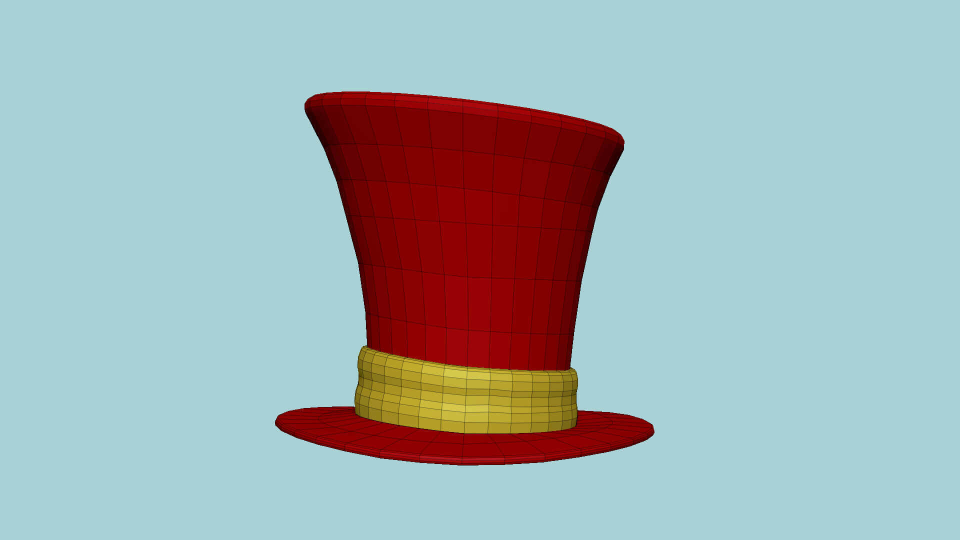 Top Hat 10 - Cartoon Red 3D Model by gsommer