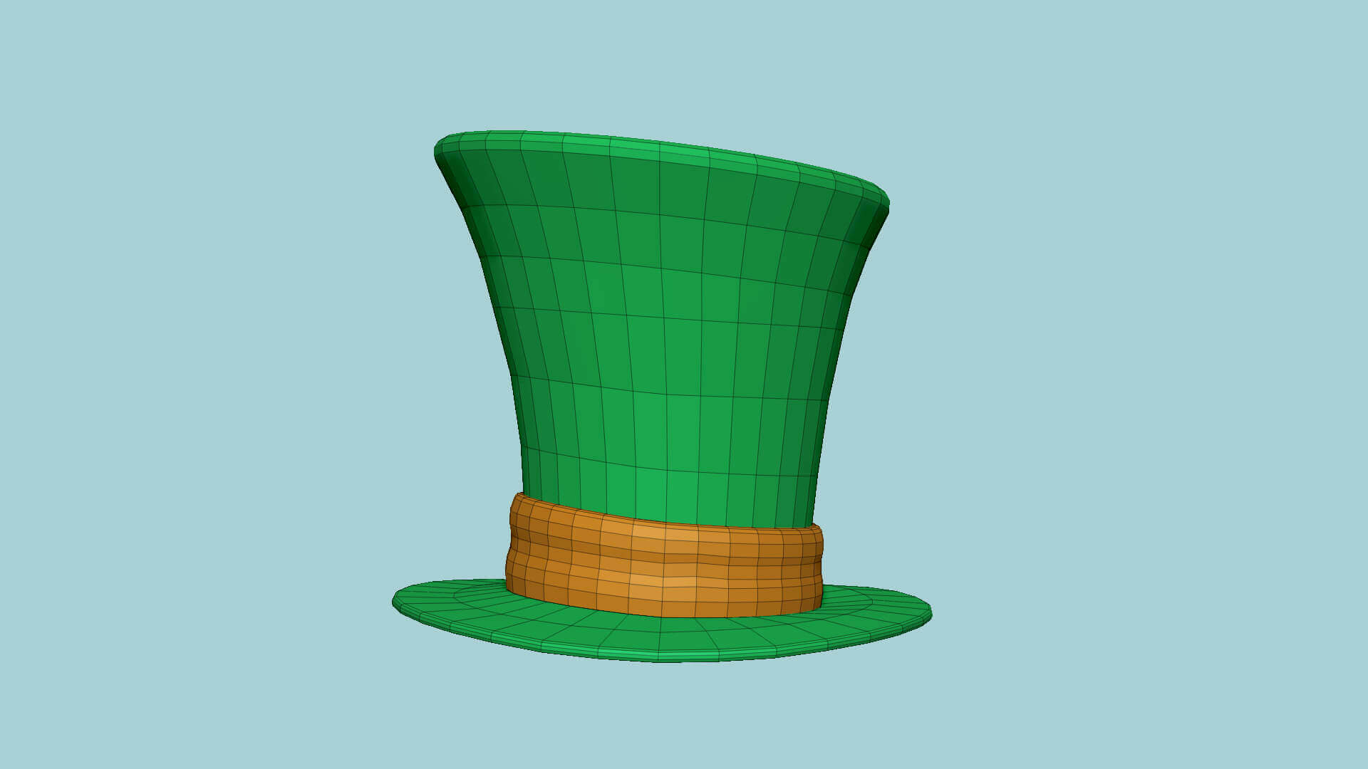 Top Hat 11 - Cartoon Green 3D Model by gsommer