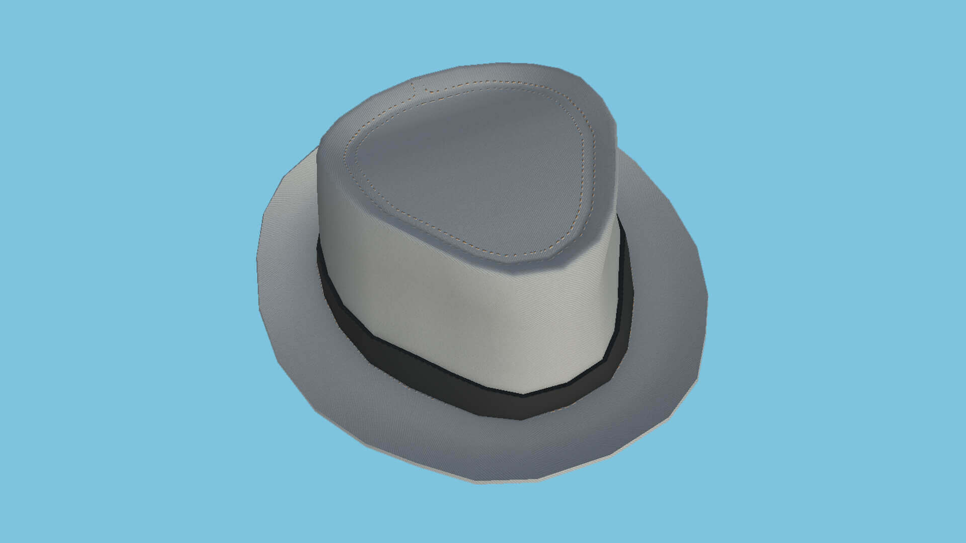 Trilby Hat 01 - White and Black 3D Model by gsommer