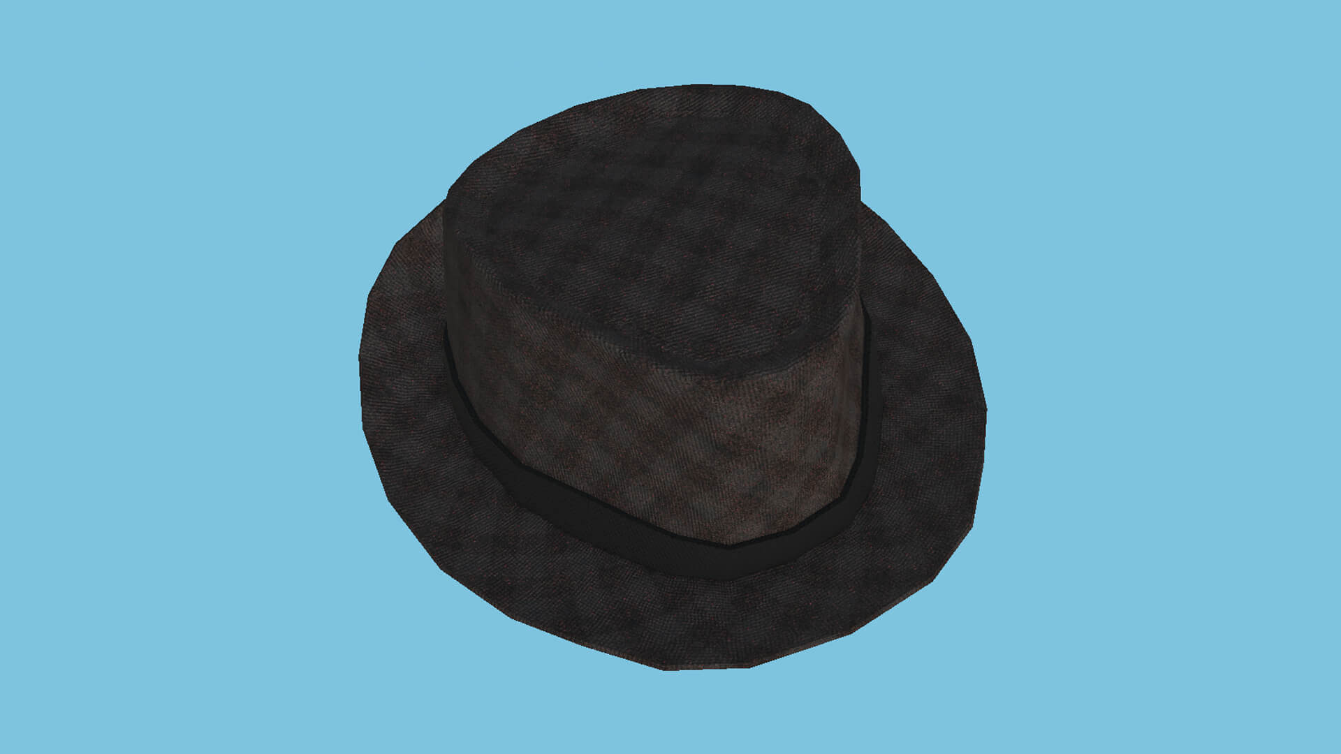 Trilby Hat 03 - Black Plaid 3D Model by gsommer