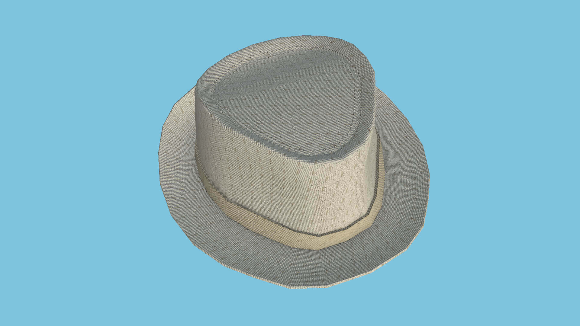Trilby Hat 04 - Beige Stripes 3D Model by gsommer