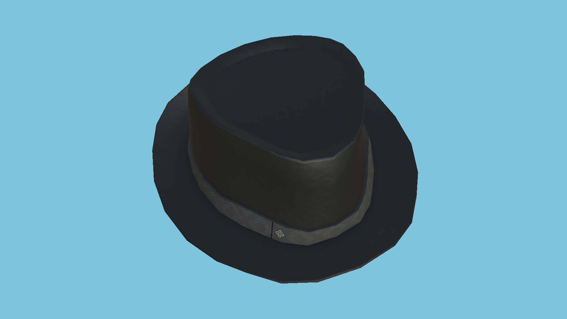 Trilby Hat 18 - Black Leather 3D Model by gsommer