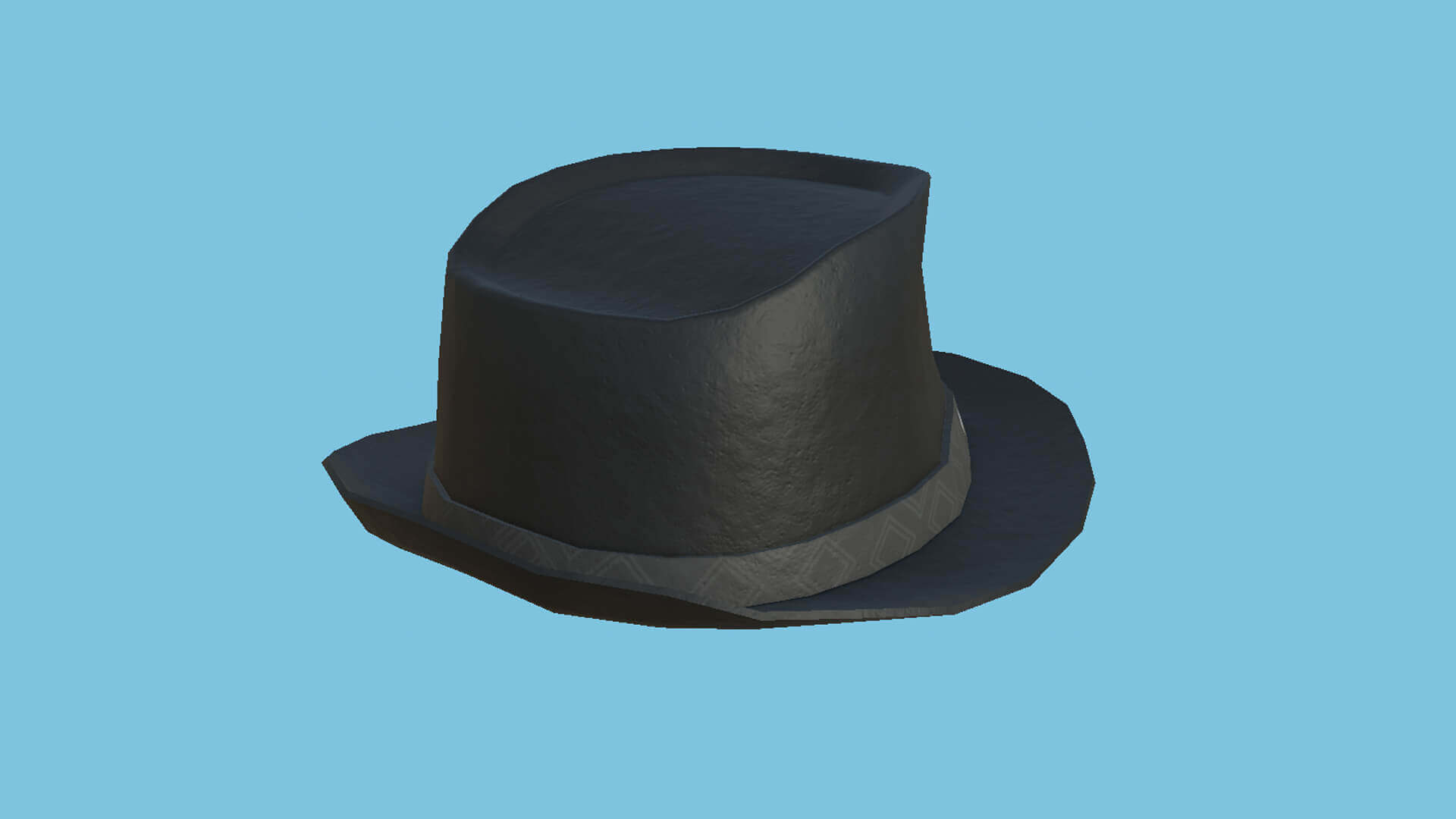Trilby Hat 18 - Black Leather 3D Model by gsommer