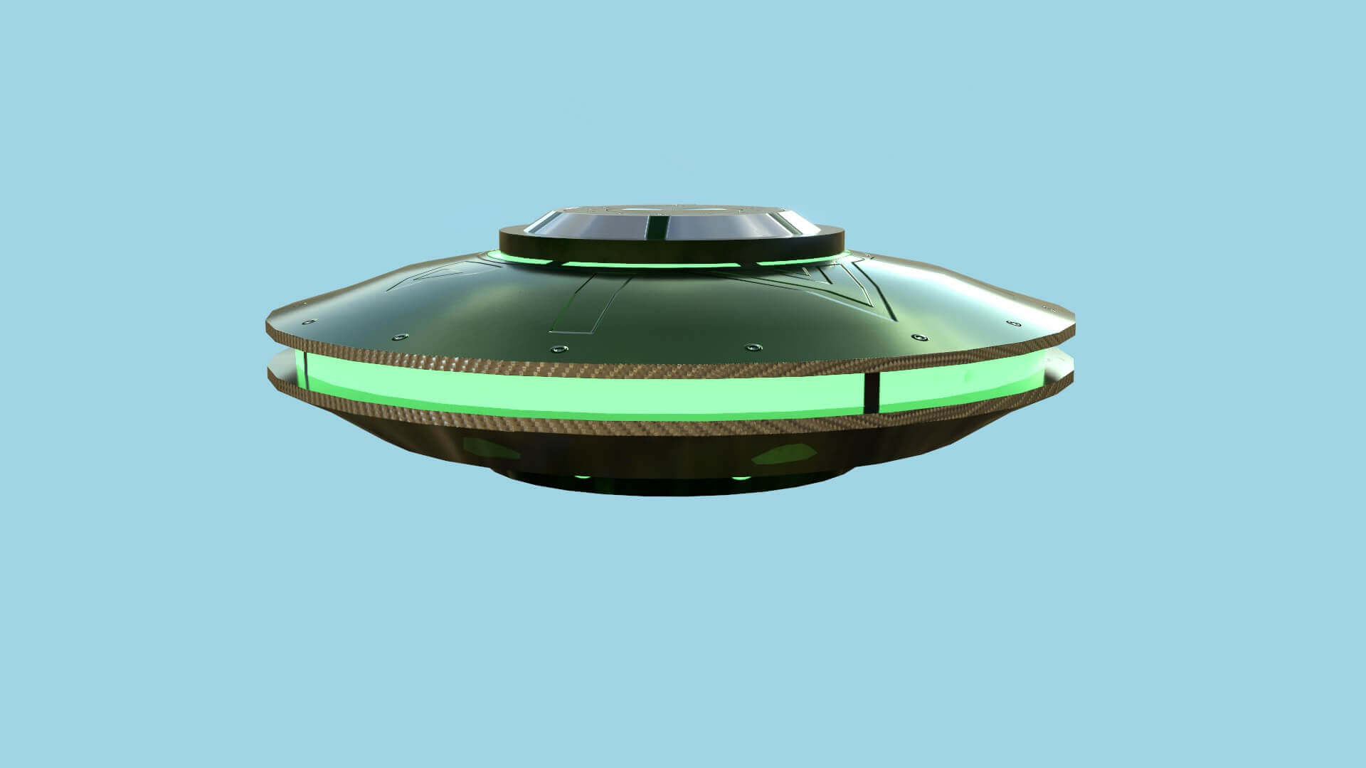UFO Type A 01 - Dark Green 3D Model by gsommer