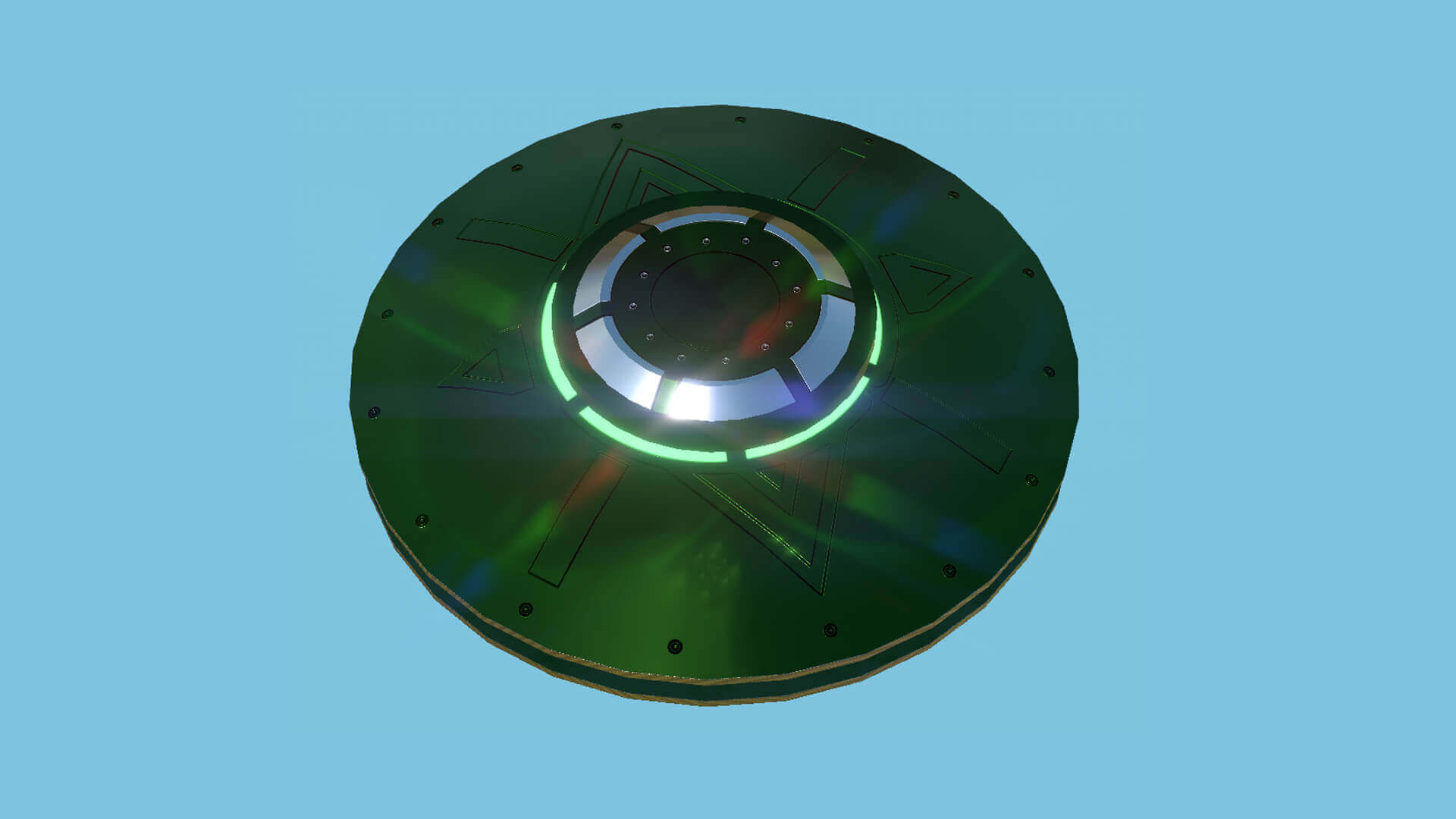UFO Type A 01 - Dark Green 3D Model by gsommer