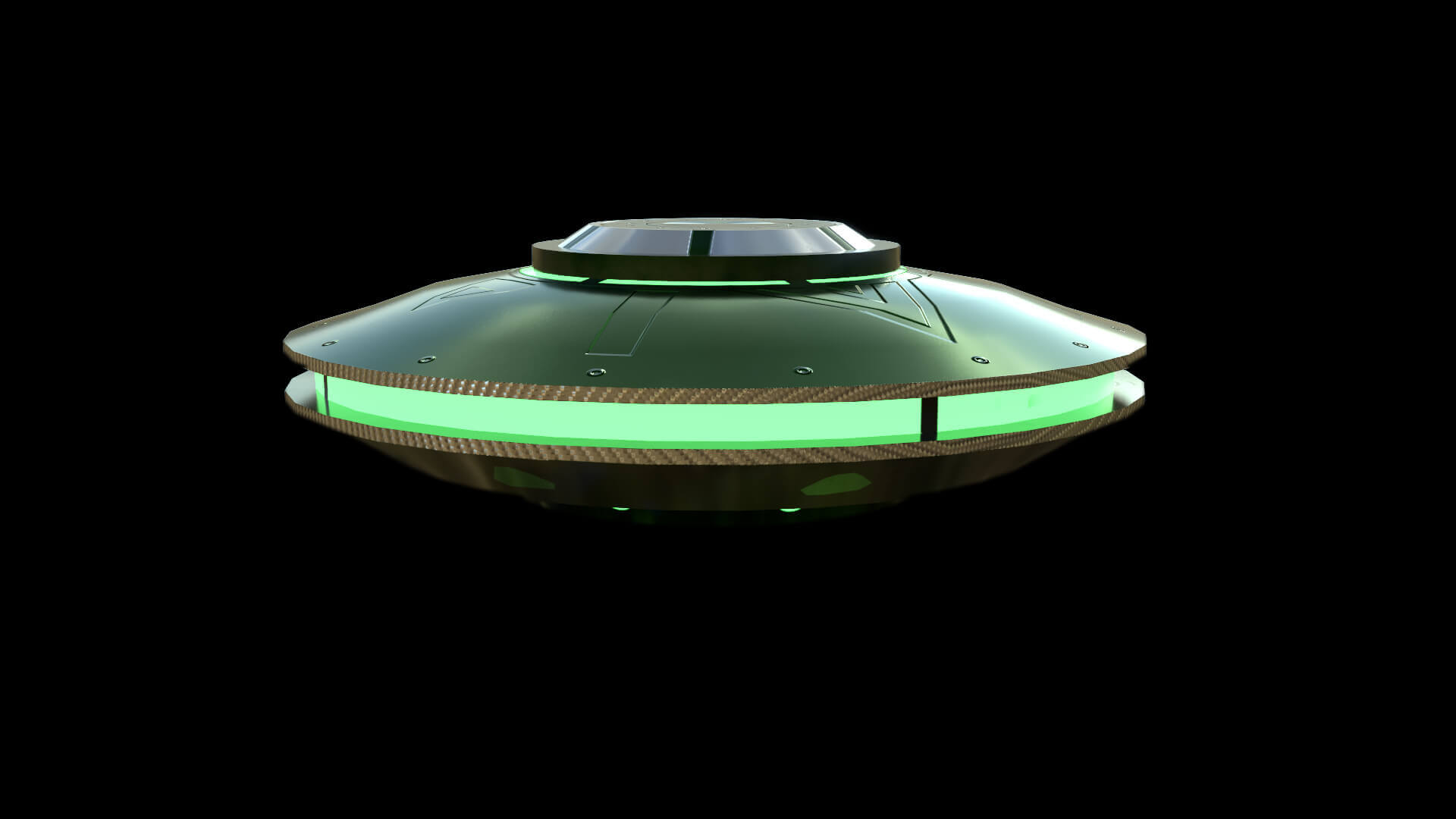 UFO Type A 01 - Dark Green 3D Model by gsommer