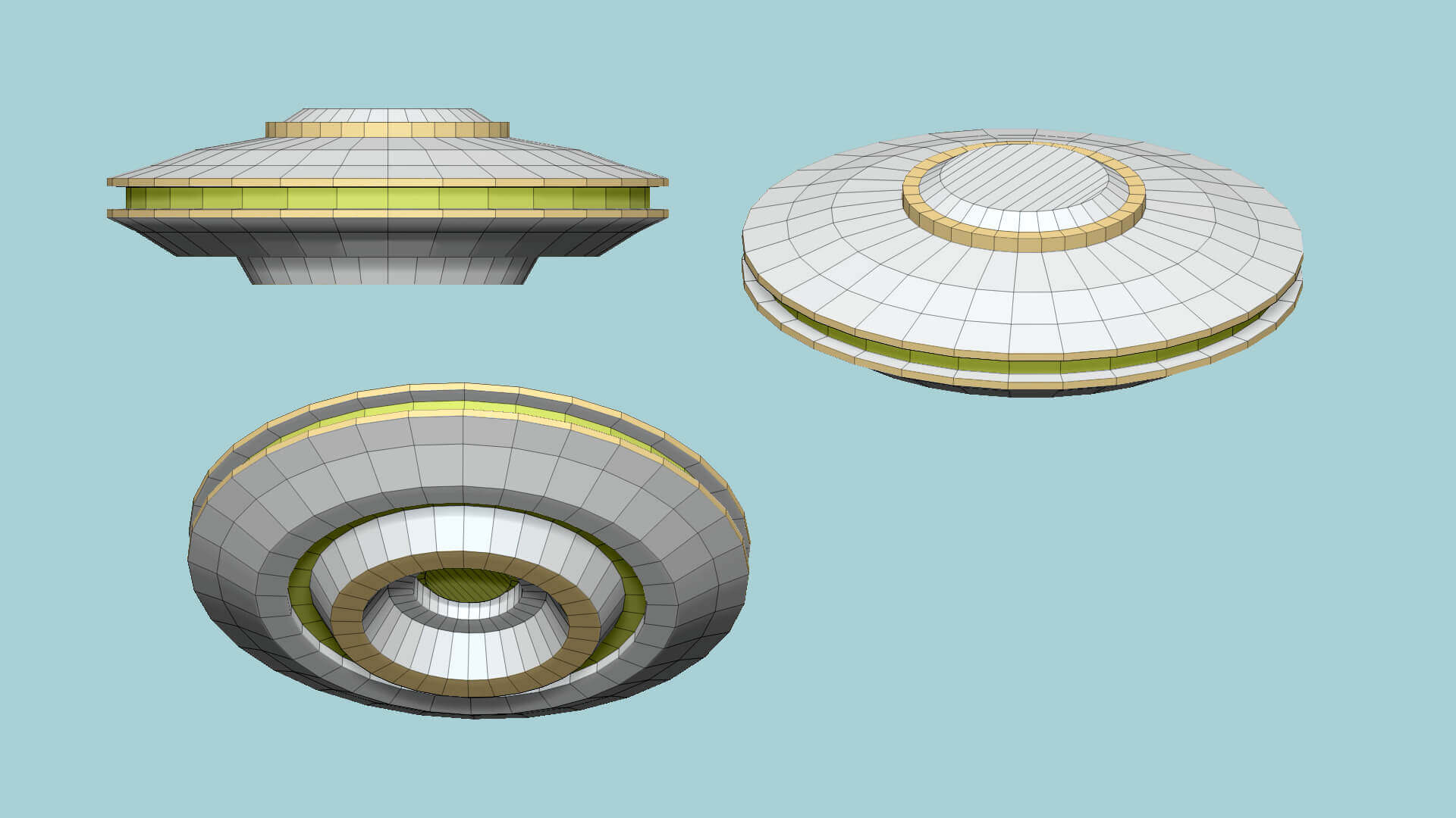 UFO Type A 02 - Silver 3D Model by gsommer