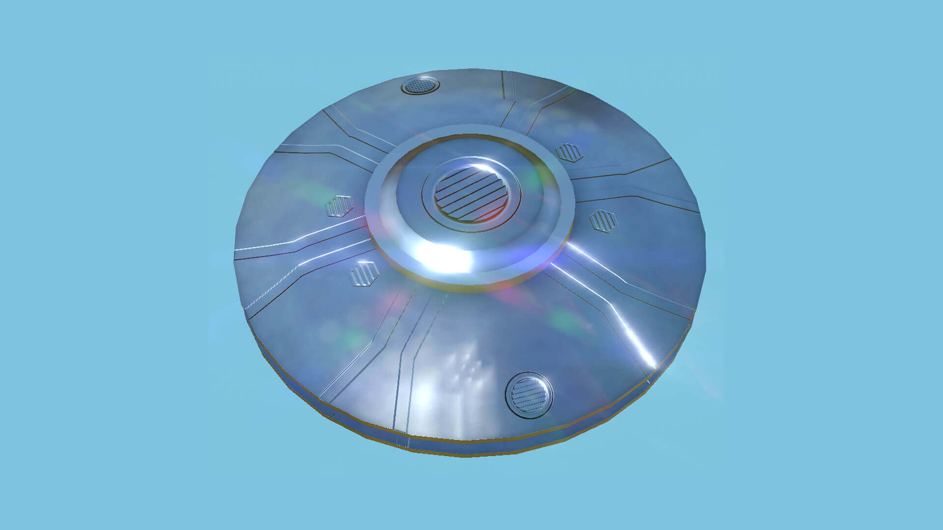 UFO Type A 03 - Chrome 3D Model by gsommer