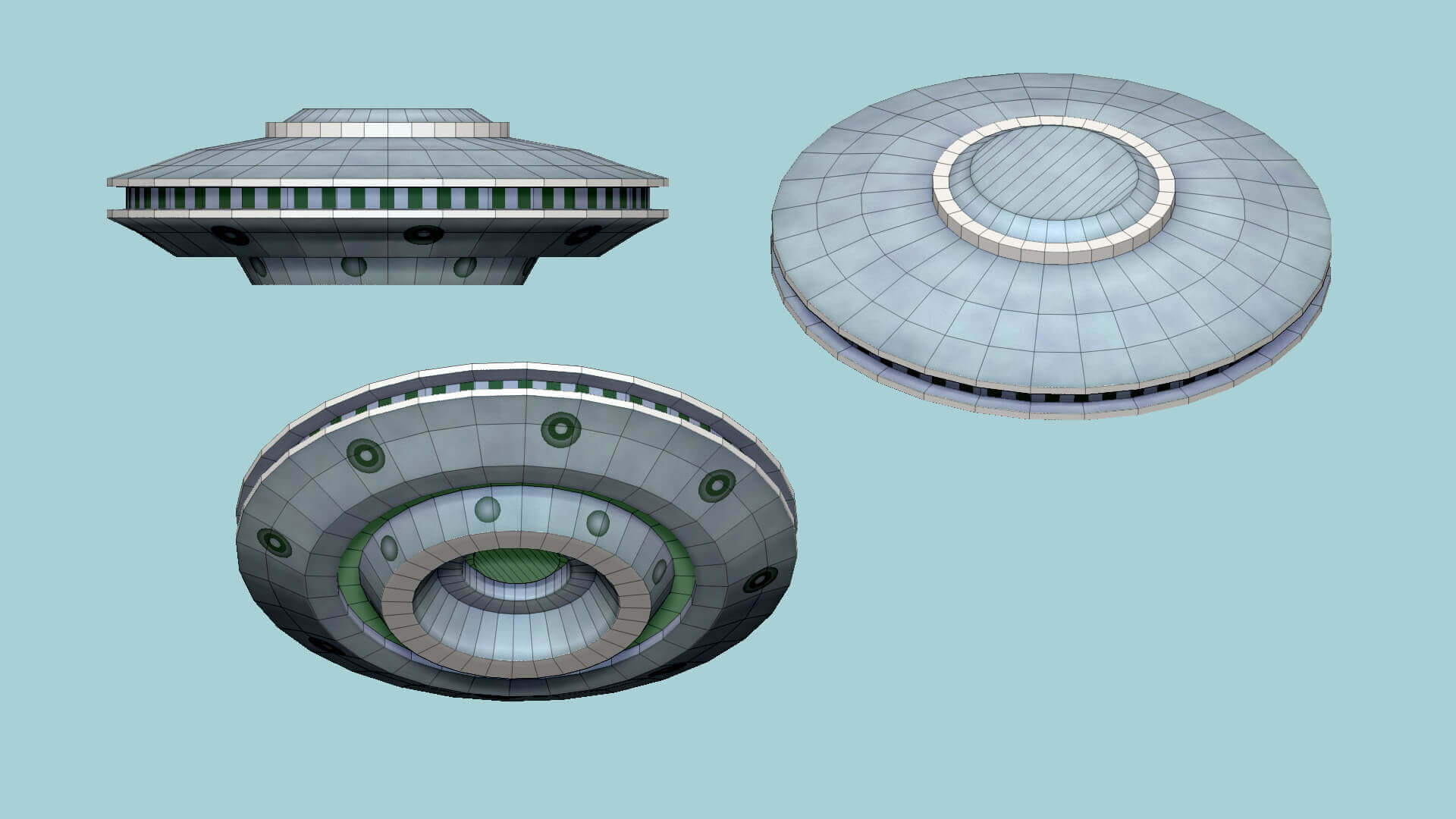 UFO Type A 03 - Chrome 3D Model by gsommer