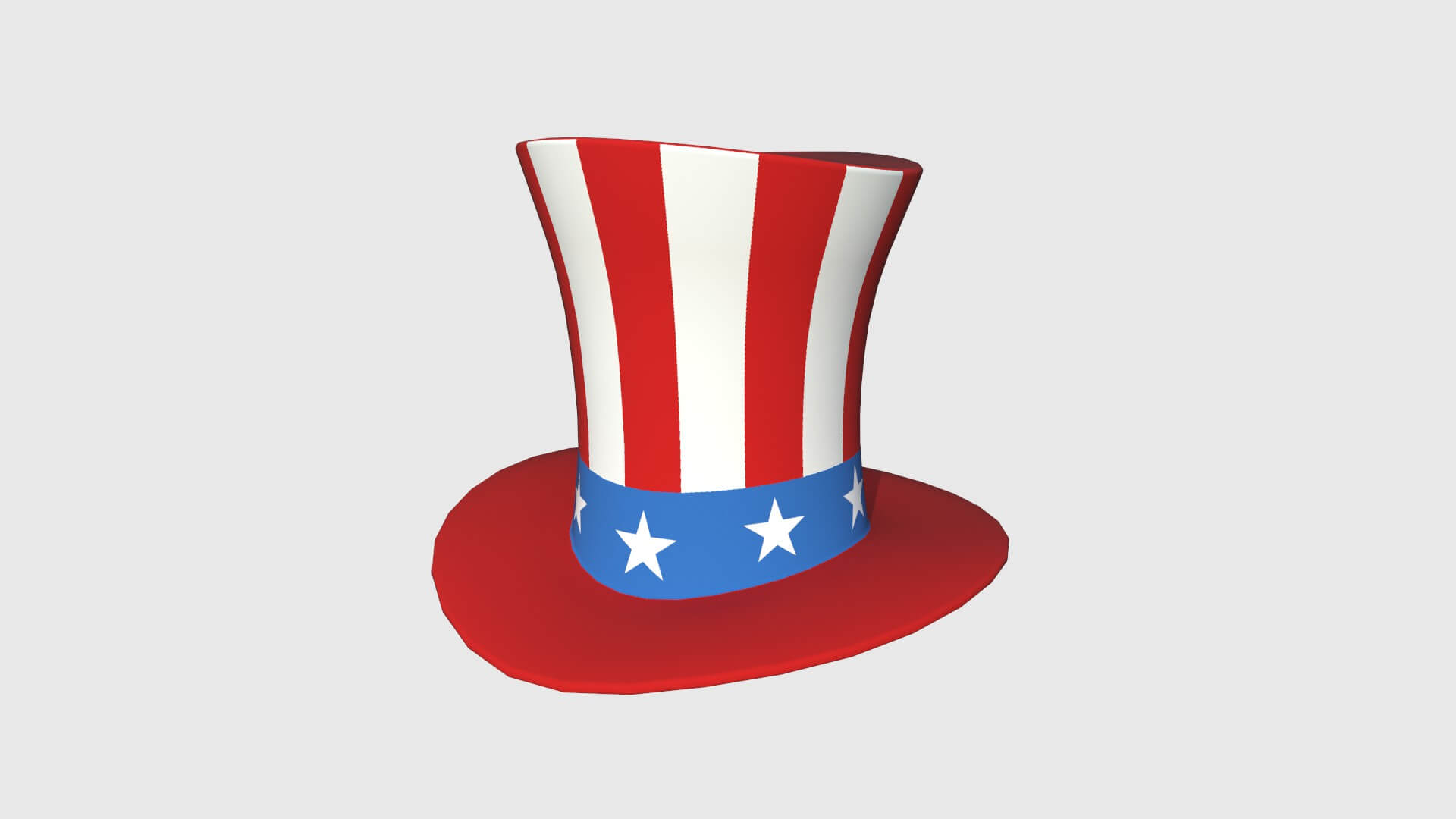 Uncle Sam Hat 01 - Red 3D Model by gsommer