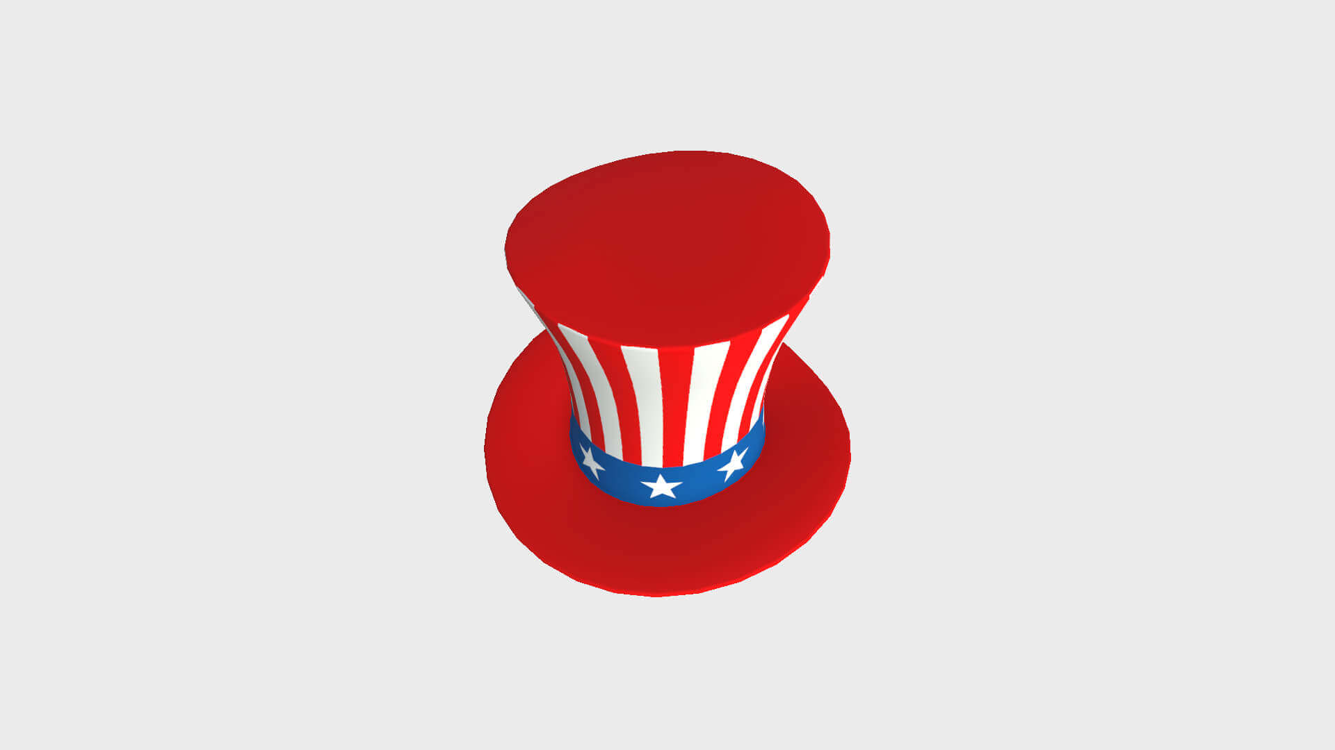 Uncle Sam Hat 04 - Red V2 3D Model by gsommer