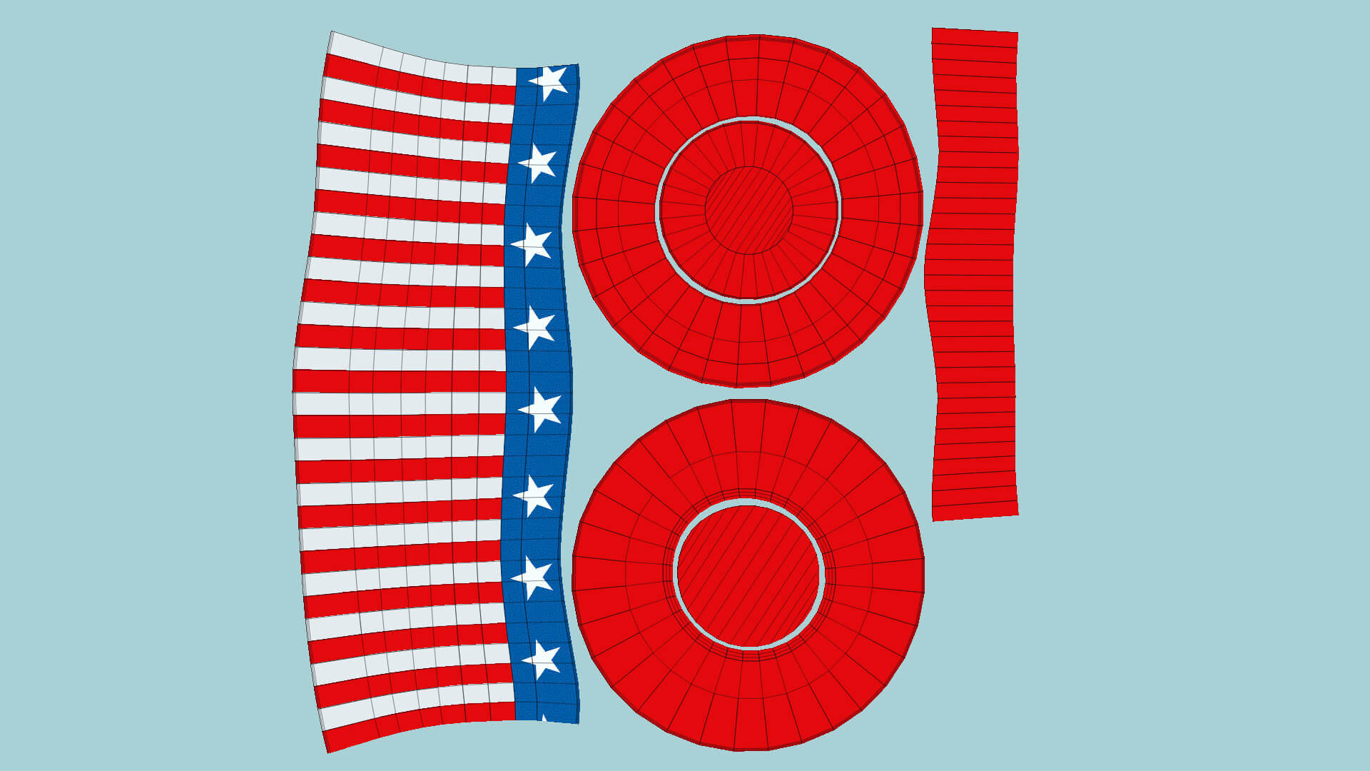 Uncle Sam Hat 04 - Red V2 3D Model by gsommer
