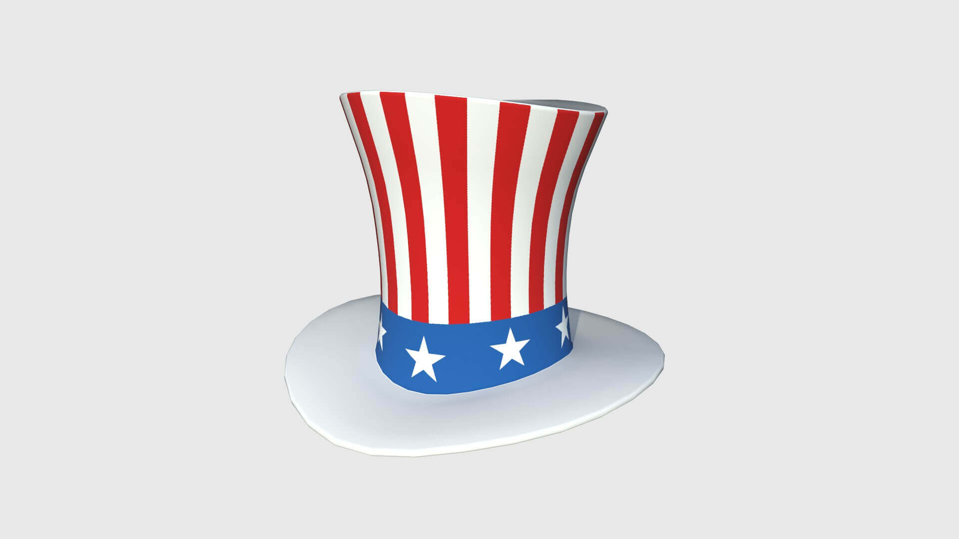 Uncle Sam Hat 06 - White V2 3D Model by gsommer