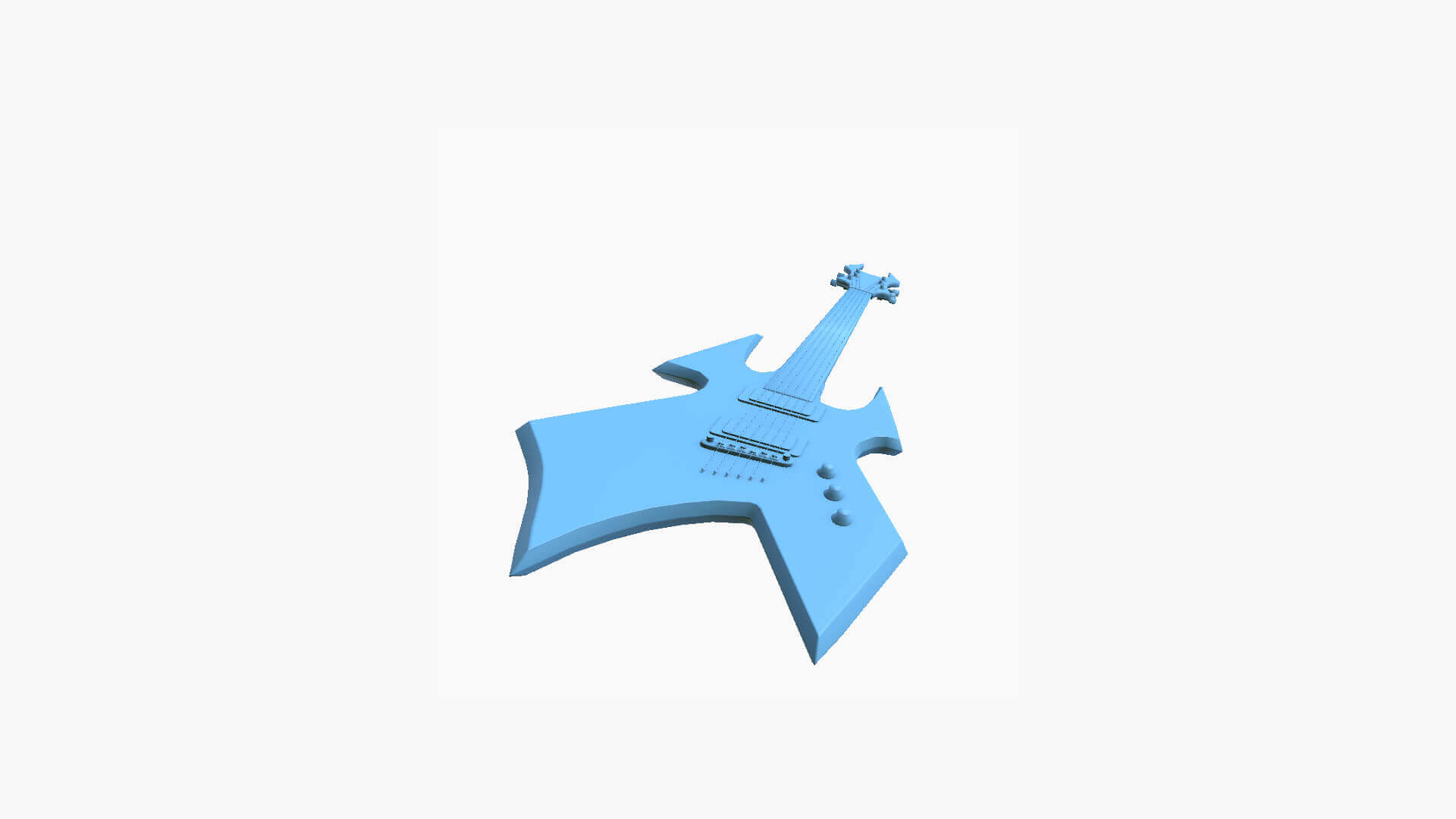 Warlock Electric Guitar 01 - Red 3D Model by gsommer