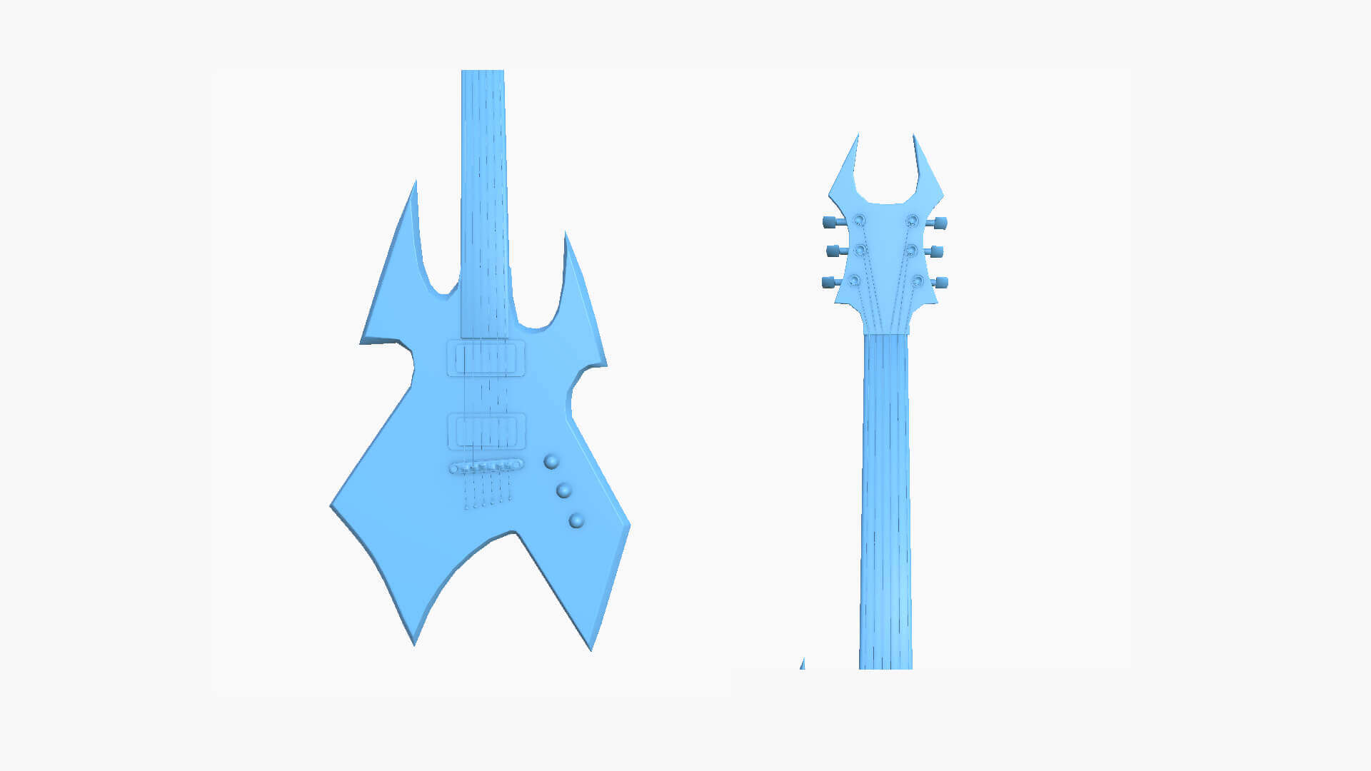 Warlock Electric Guitar 01 - Red 3D Model by gsommer