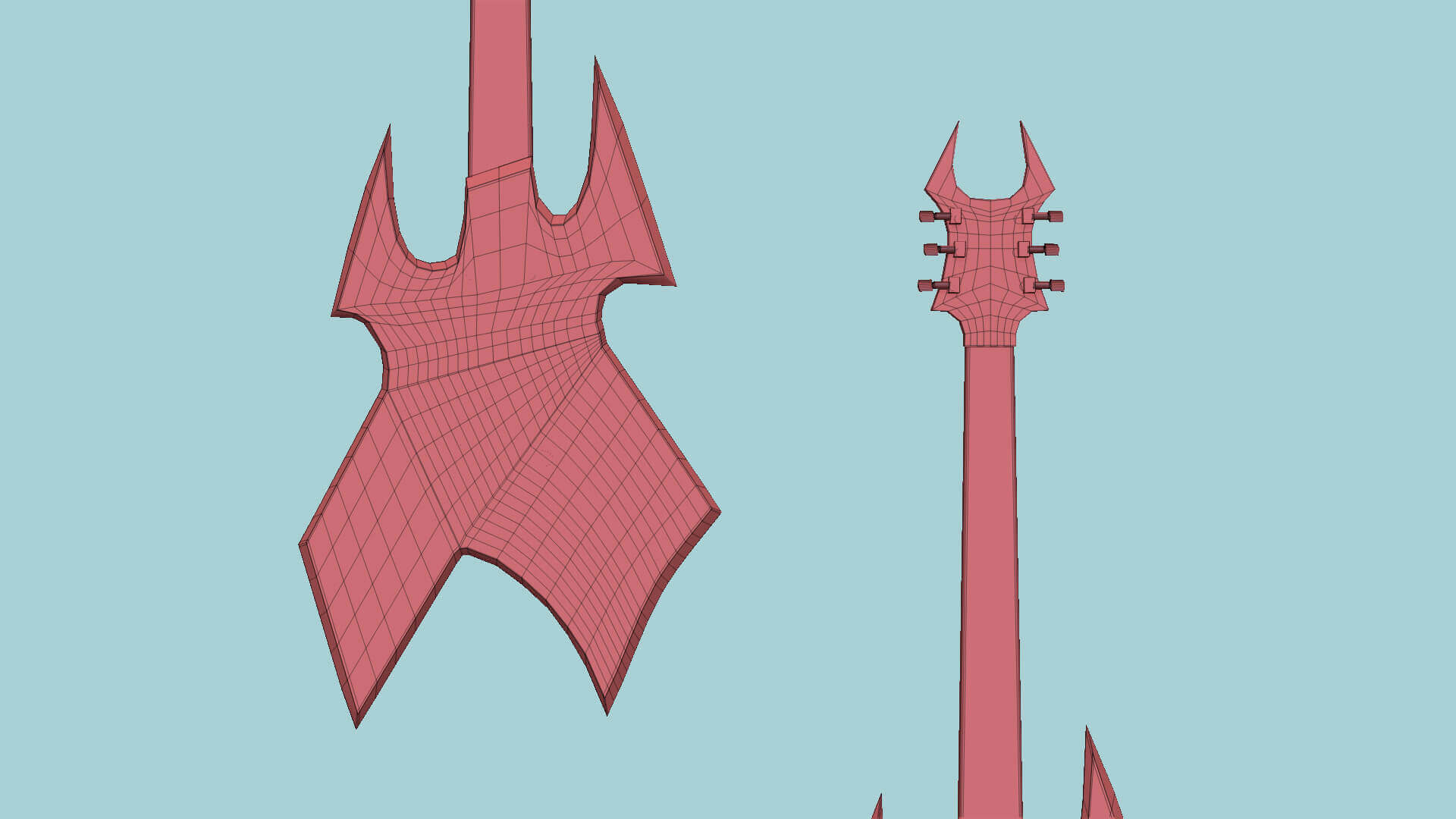 Warlock Electric Guitar 02 - White 3D Model by gsommer