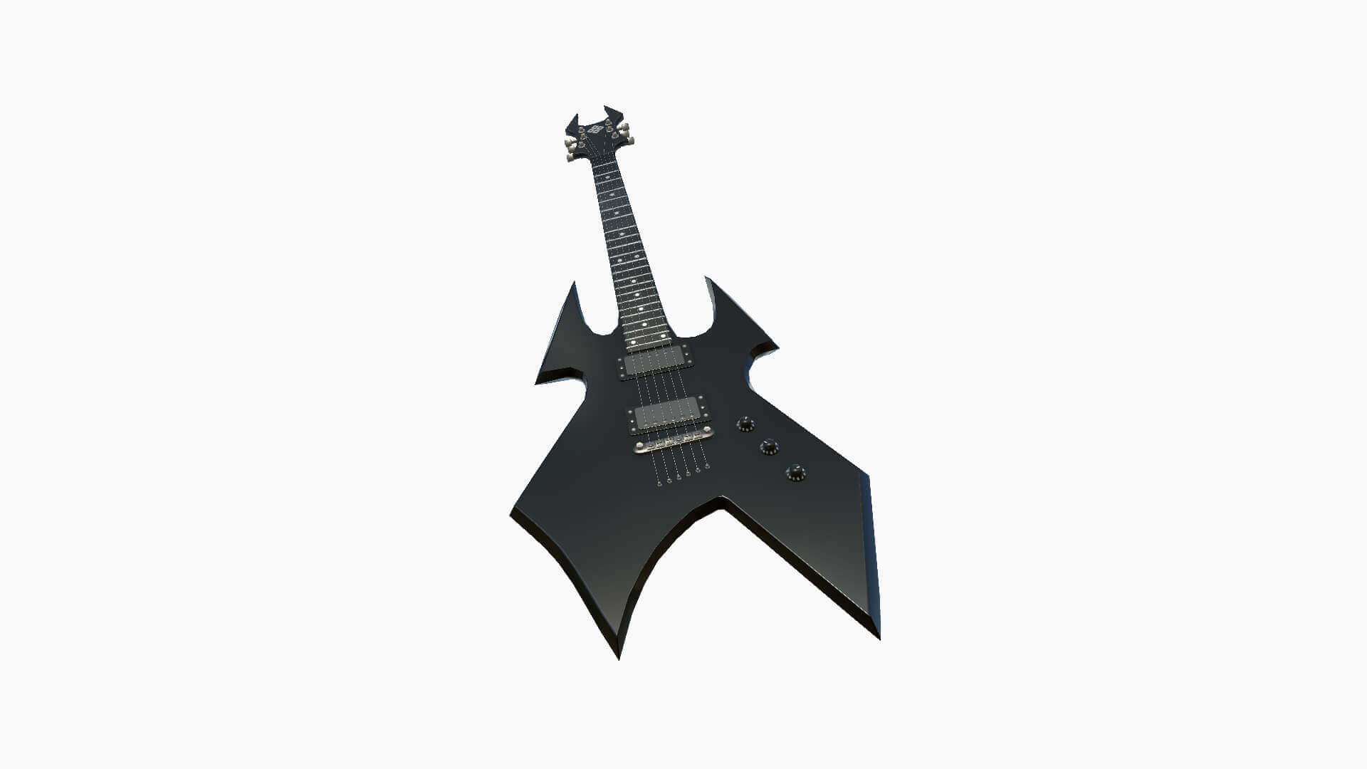 Warlock Electric Guitar 03 - Black 3D Model by gsommer