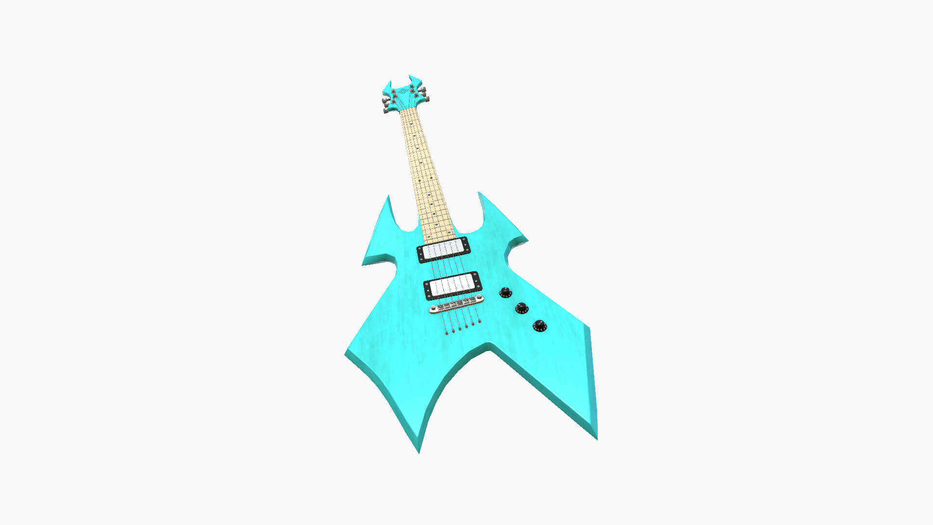 Warlock Electric Guitar 04 - Light Blue 3D Model by gsommer