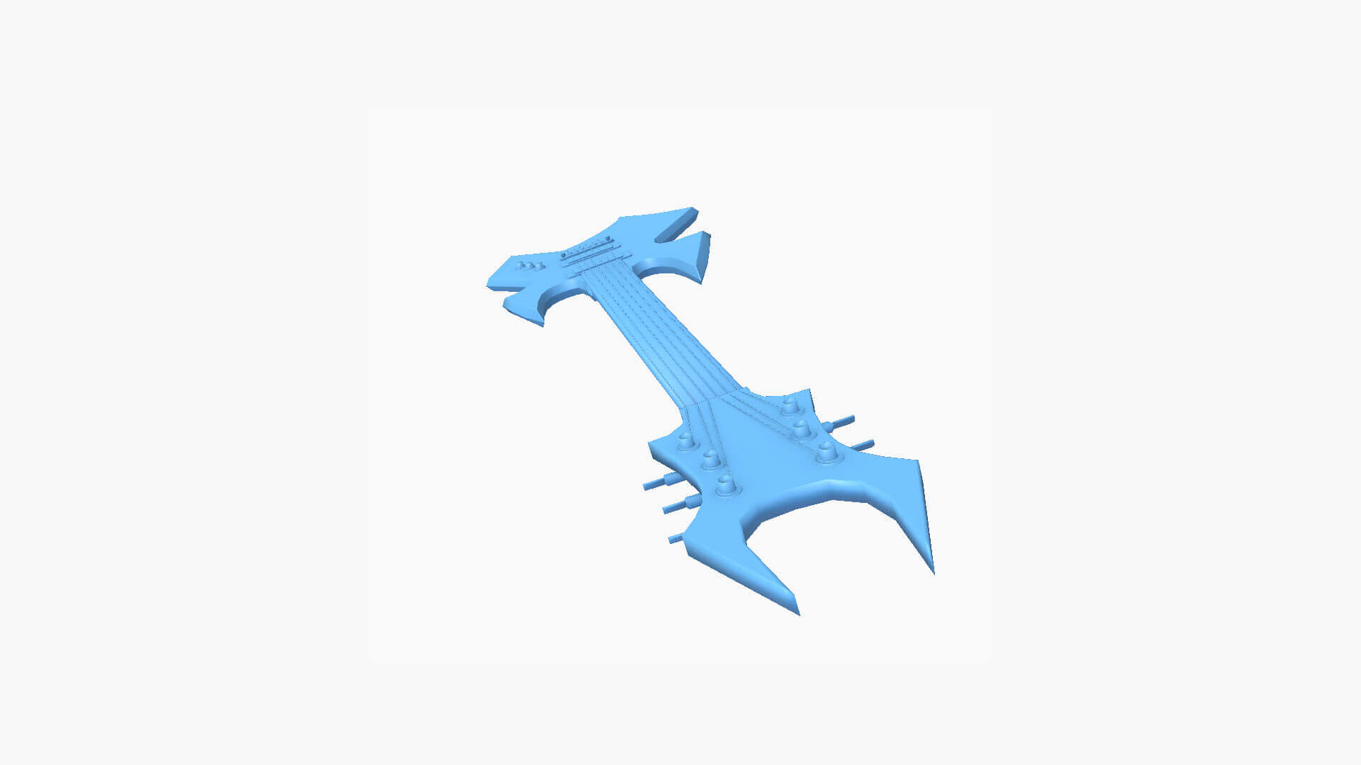Warlock Electric Guitar 05 - Blue Dark 3D Model by gsommer