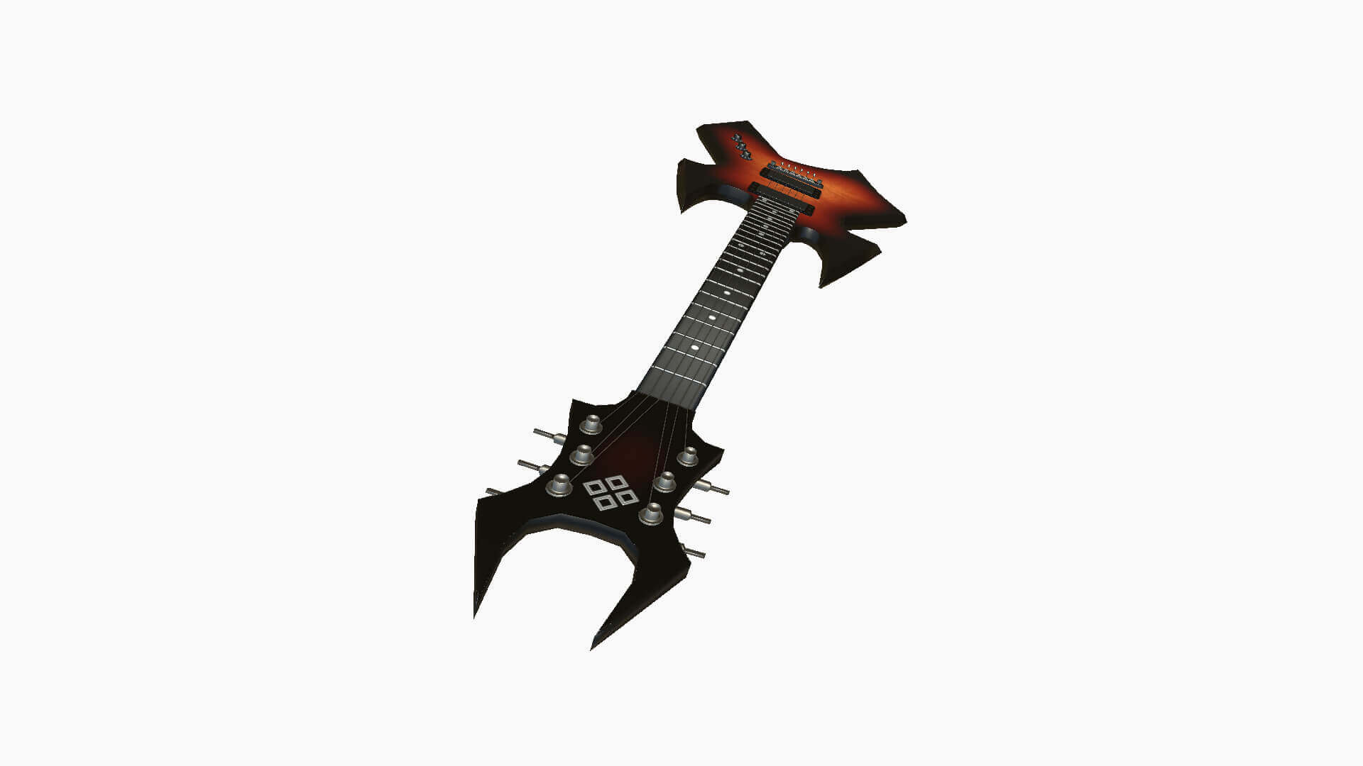 Warlock Electric Guitar 07 - Dark Wood 3D Model by gsommer