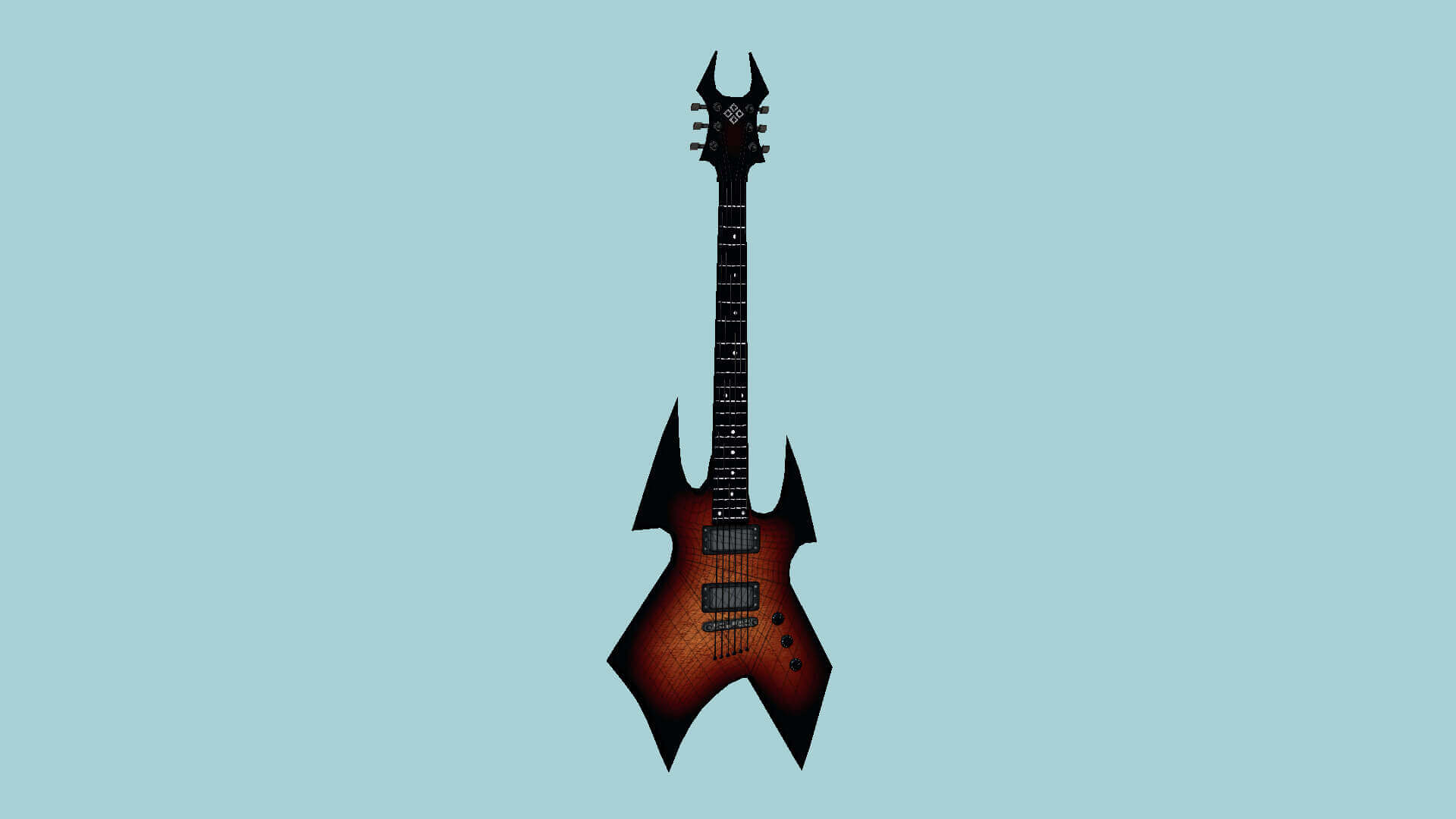 Warlock Electric Guitar 07 - Dark Wood 3D Model by gsommer