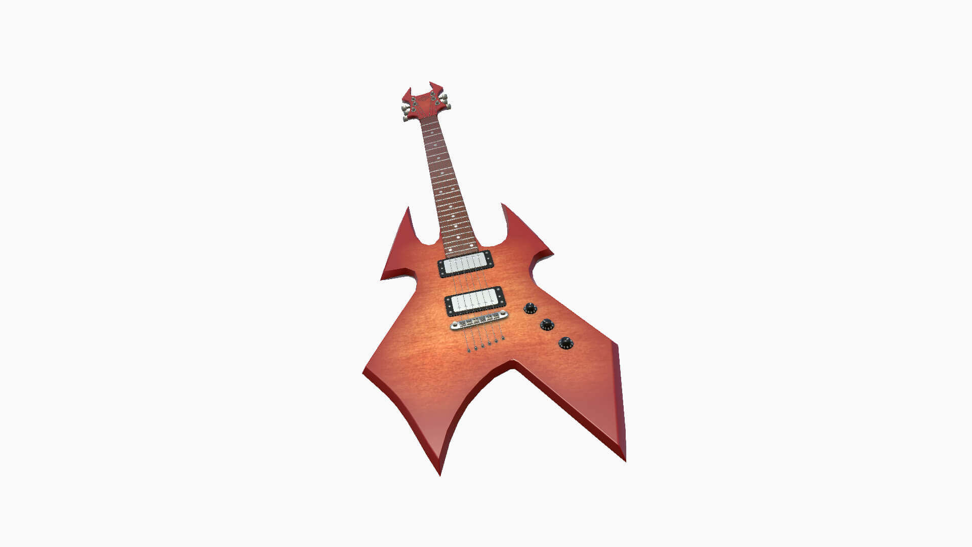 Warlock Electric Guitar 08 Red Wood 3d Model By Gsommer