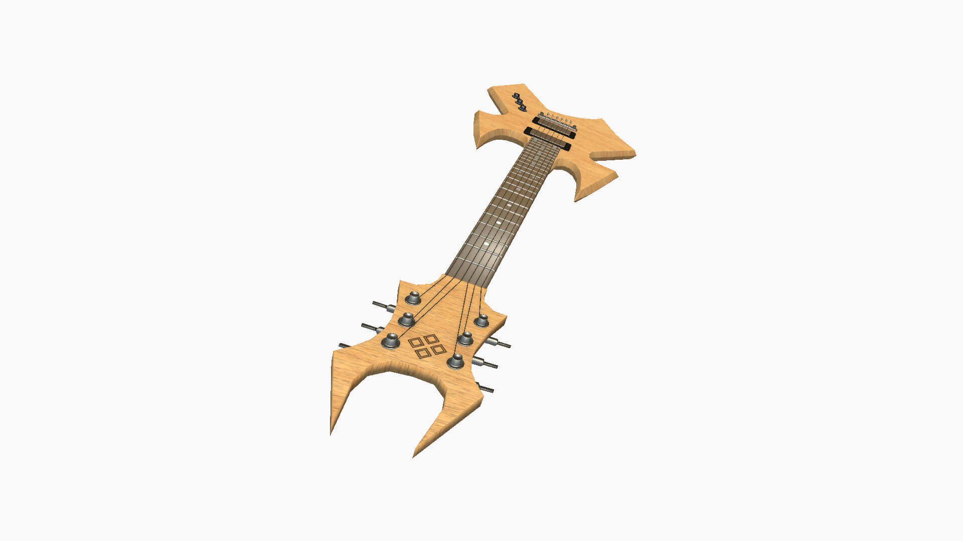 Warlock Electric Guitar 09 - Light Wood 3D Model by gsommer