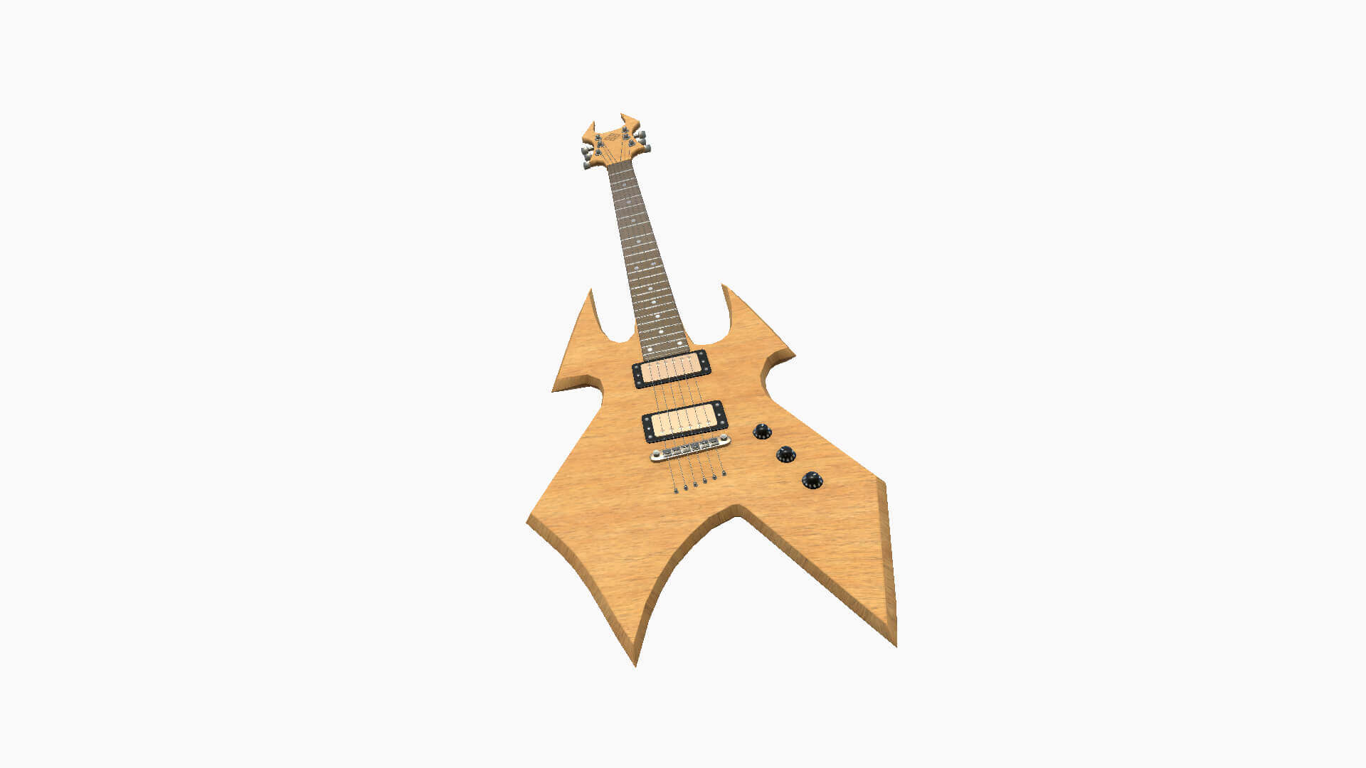 Warlock Electric Guitar 09 - Light Wood 3D Model by gsommer