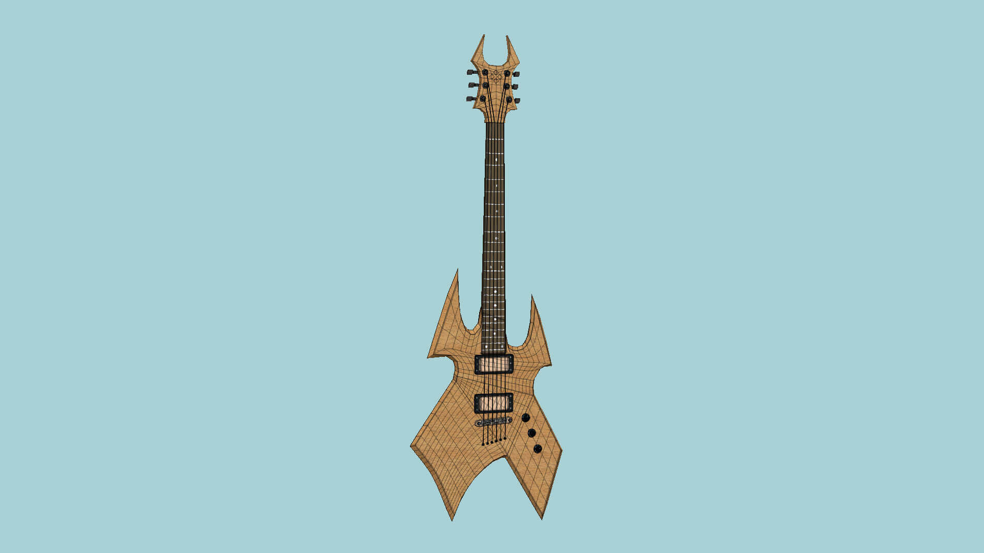 Warlock Electric Guitar 09 - Light Wood 3D Model by gsommer